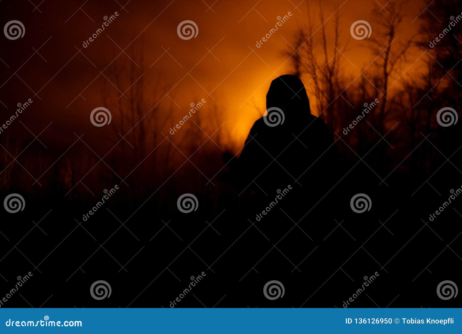 Dark Silhouette in Hell Scenery Stock Photo - Image of death, darkness ...