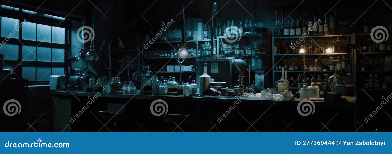 A Dark and Sinister Laboratory Panoramic Background. Generative AI ...