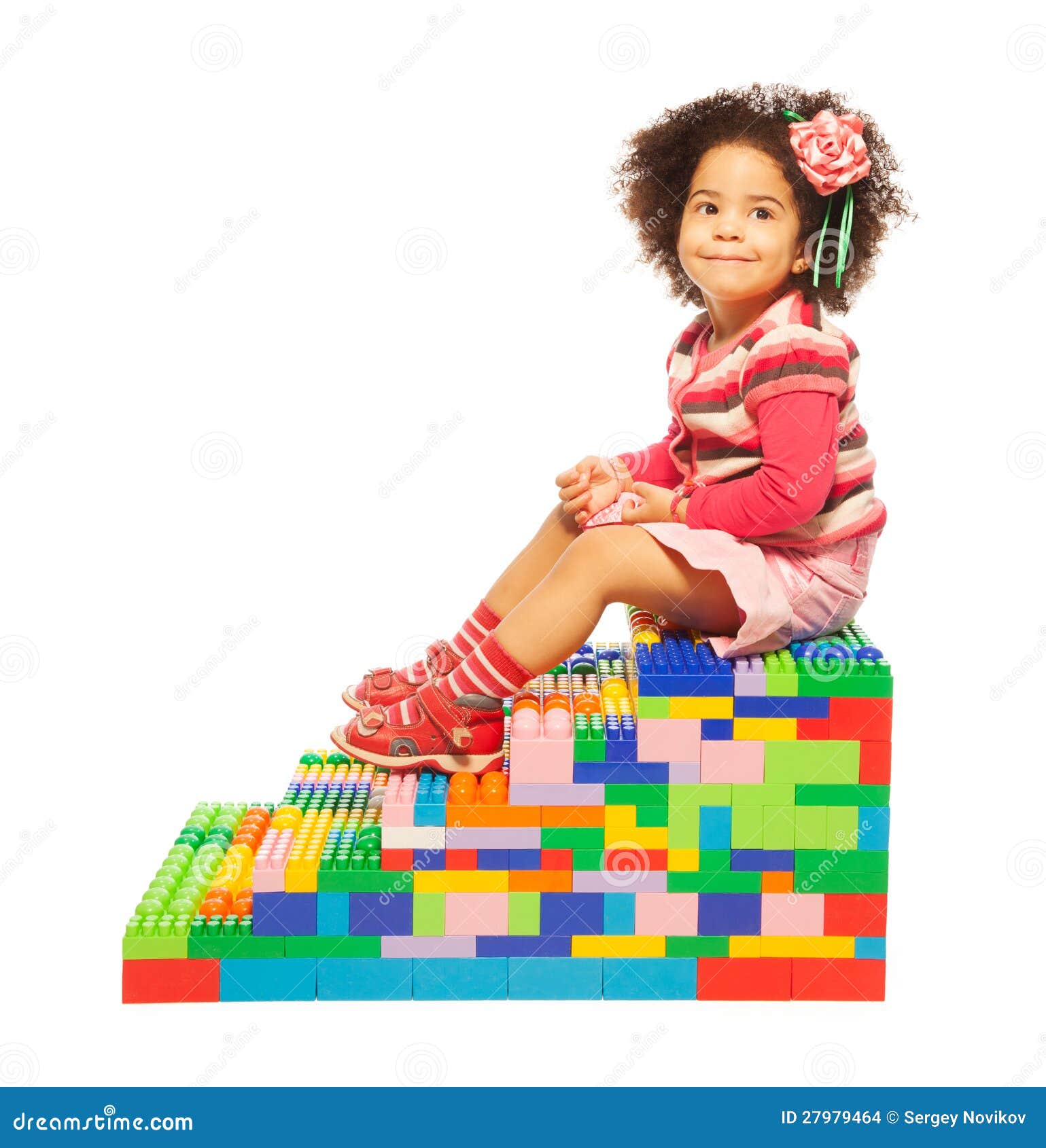 Dark Skinned Girl and Toy Blocks Stock Photo - Image of cute, people ...