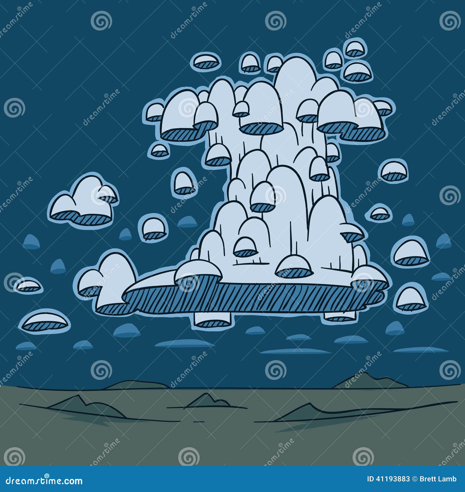 Dark Sky Clouds stock illustration. Illustration of exterior - 41193883