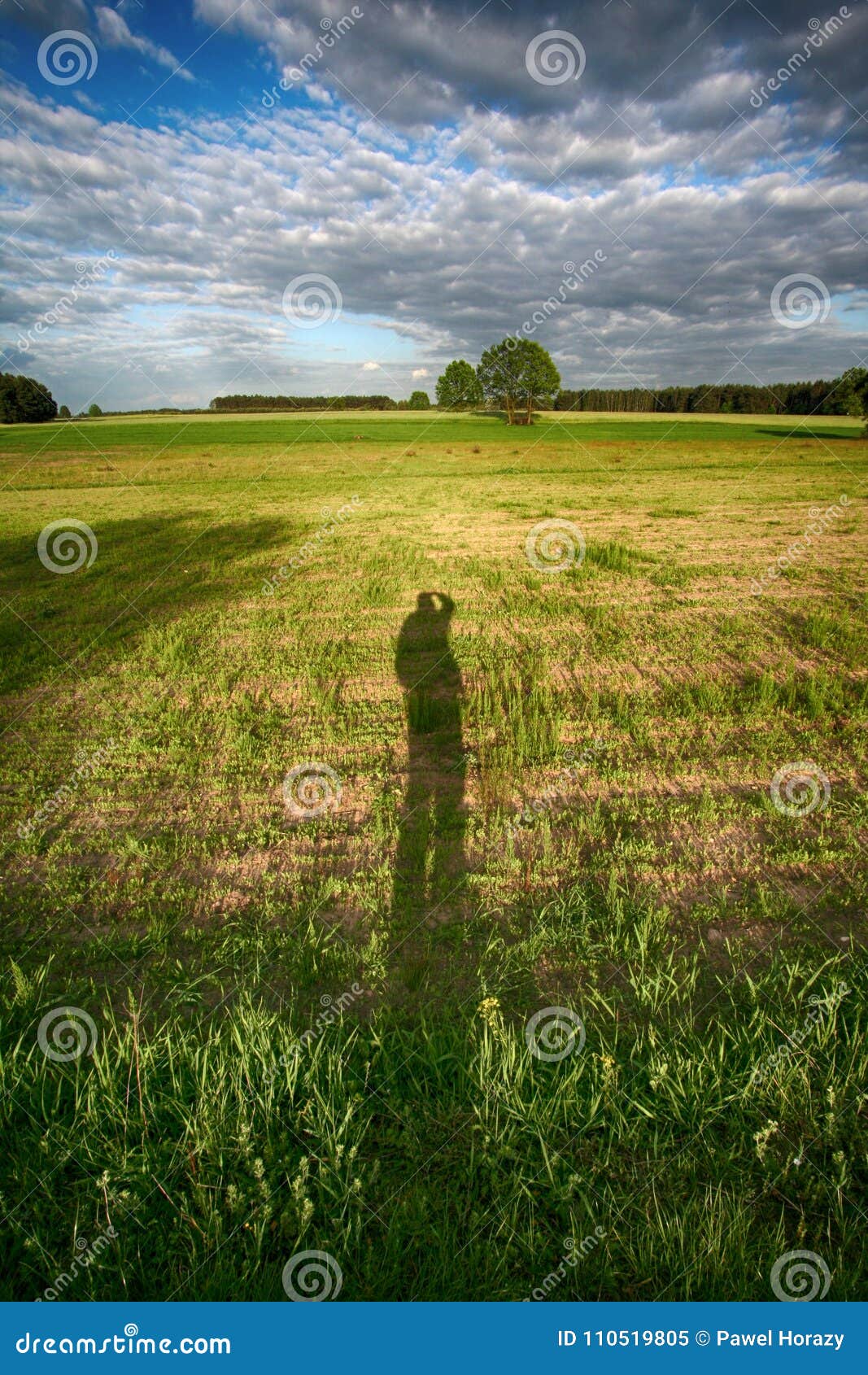 My shadow on the field stock image. Image of natural - 110519805