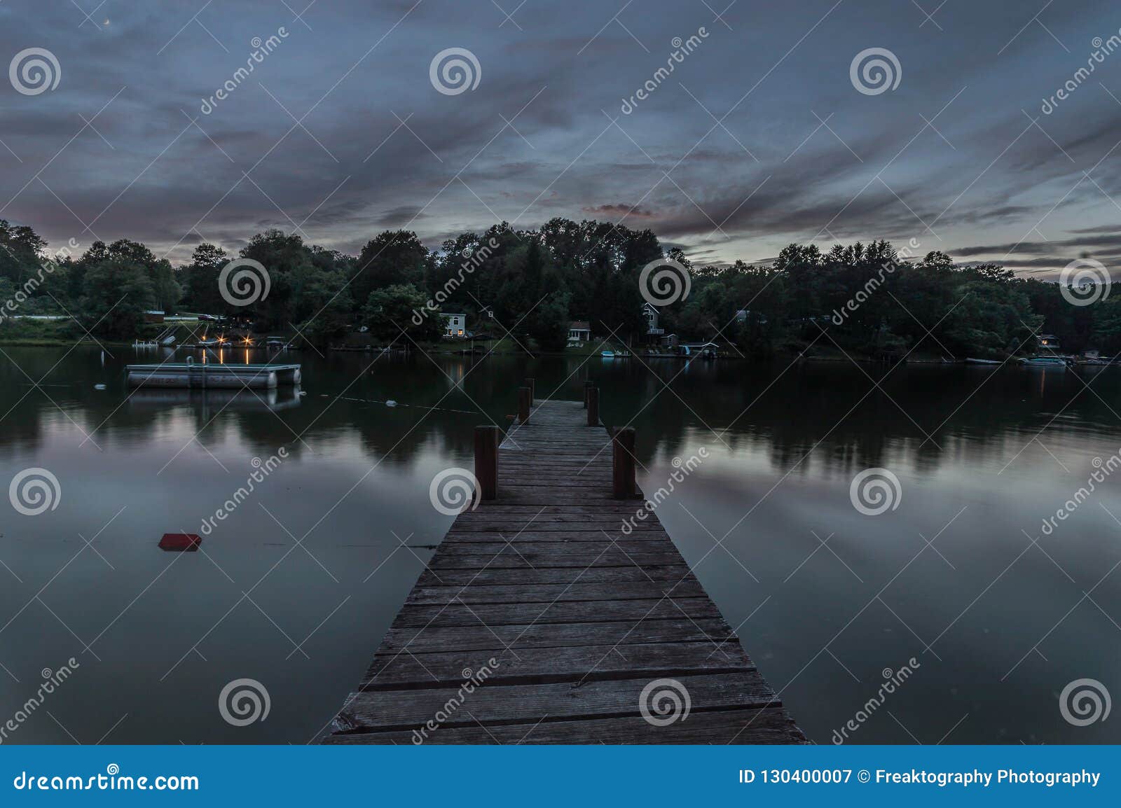 Dark Sky and Dock on a Lake Stock Image - Image of state, freaktography ...
