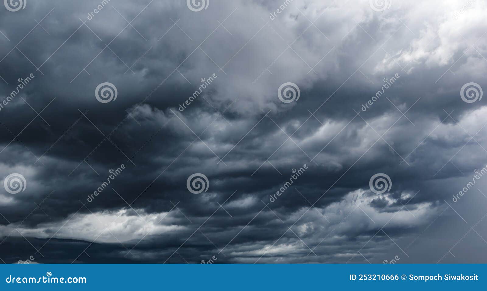 The Dark Sky with Heavy Clouds Converging and a Violent Storm before ...