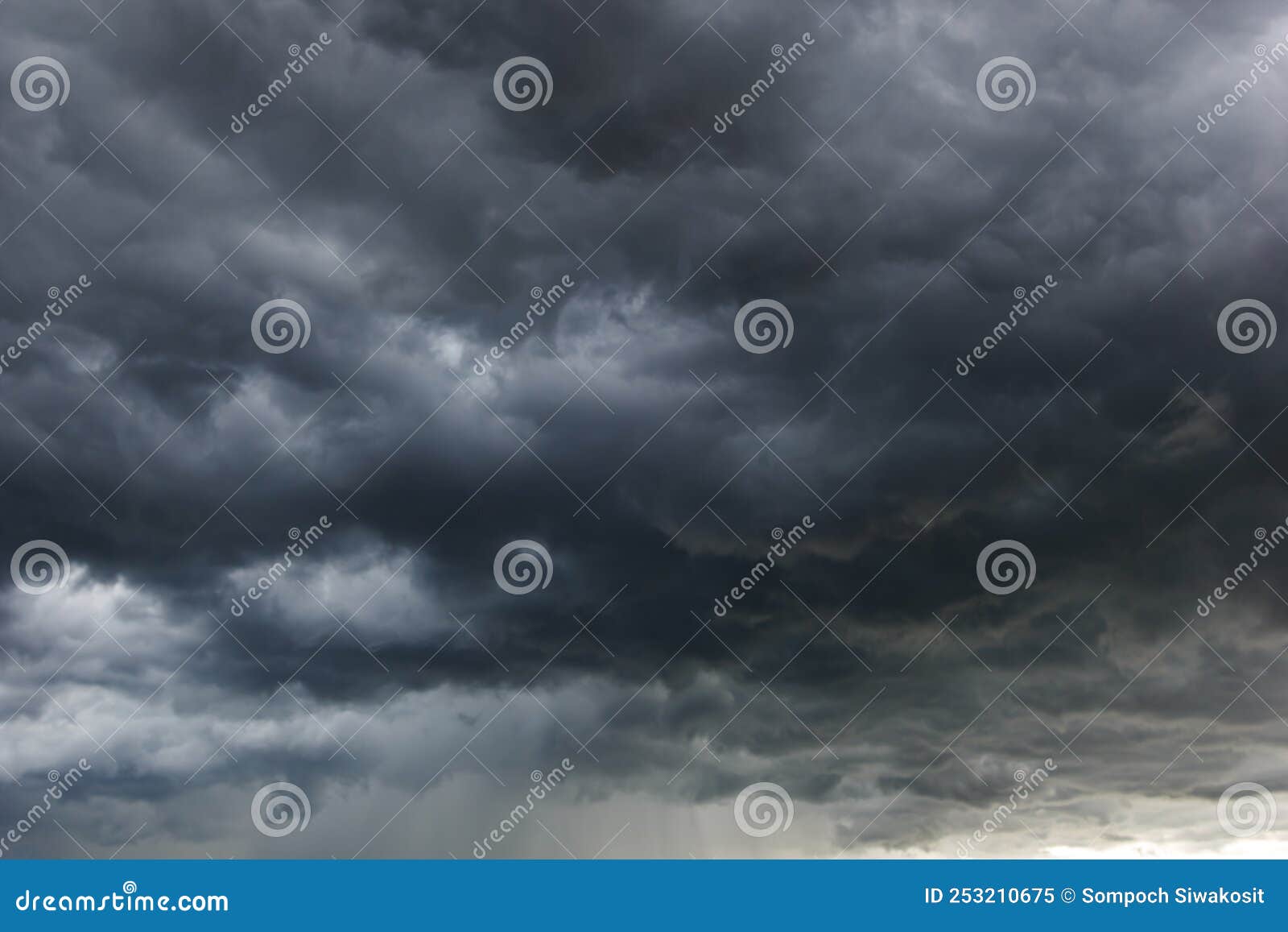 The Dark Sky with Heavy Clouds Converging and a Violent Storm before ...