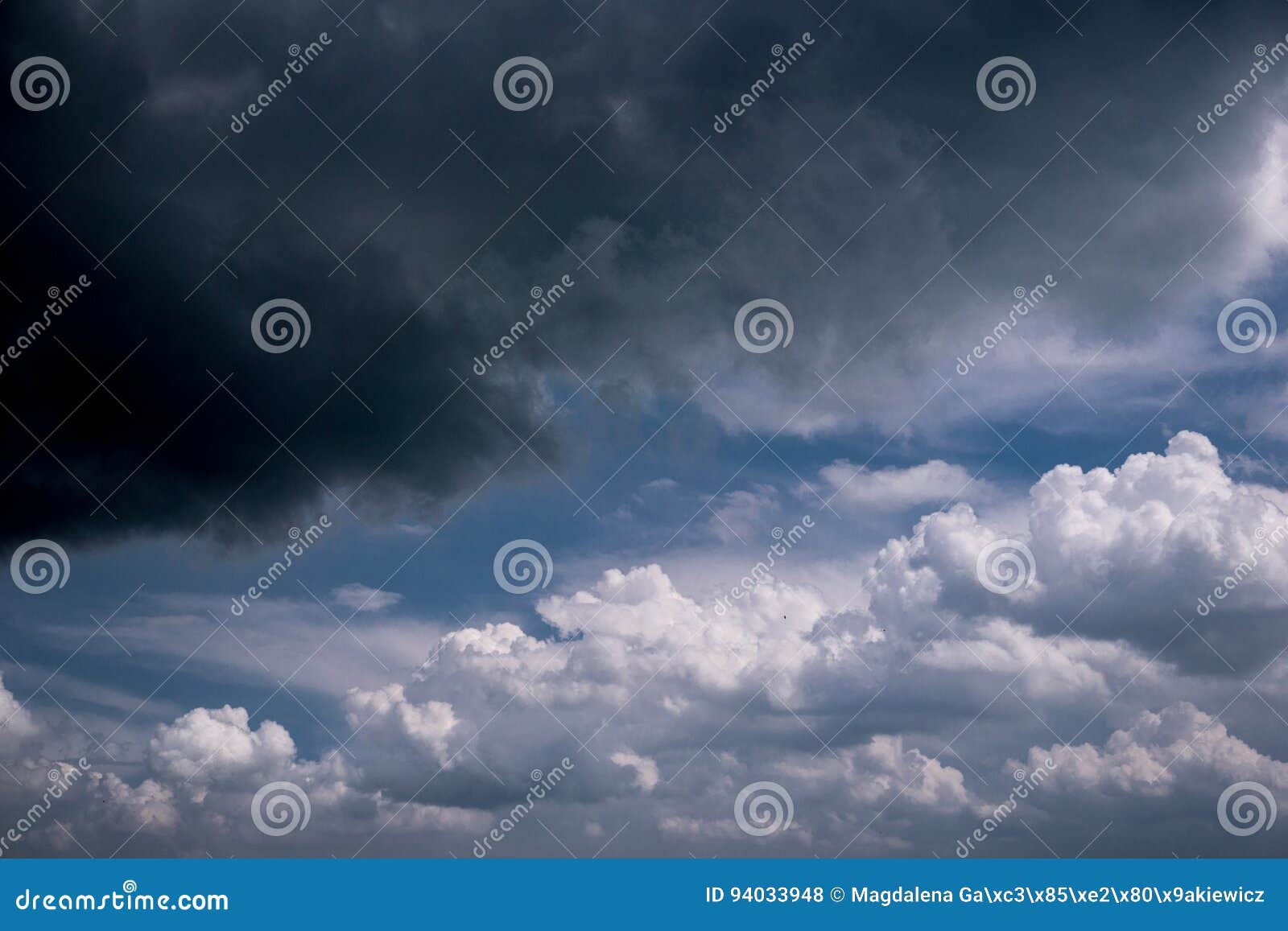 Dark Sky before Raining in Spring Stock Photo - Image of lightning ...
