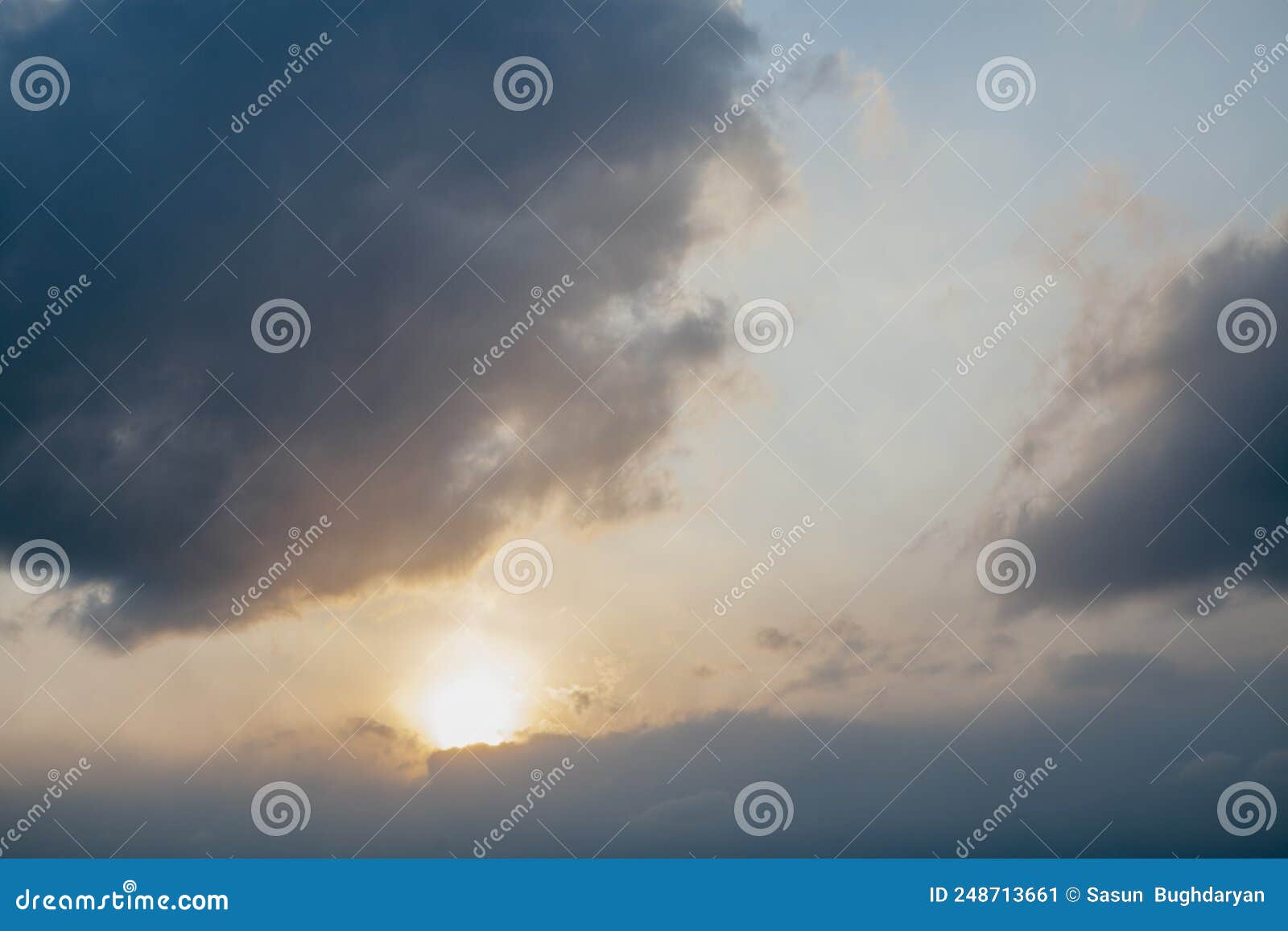 Dark Sky and a Sharp Black Cloud before the Rain Stock Image - Image of ...