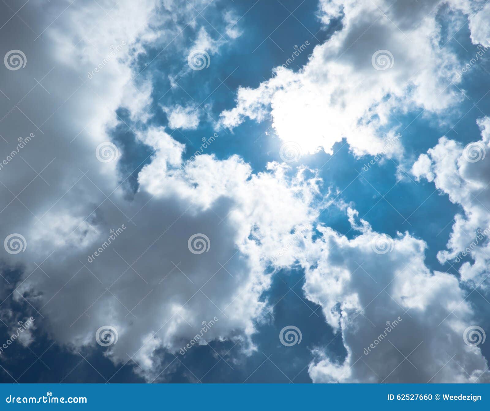 Dark Sky with Sun Burst Ray with Cloudy Stock Photo - Image of brightly ...