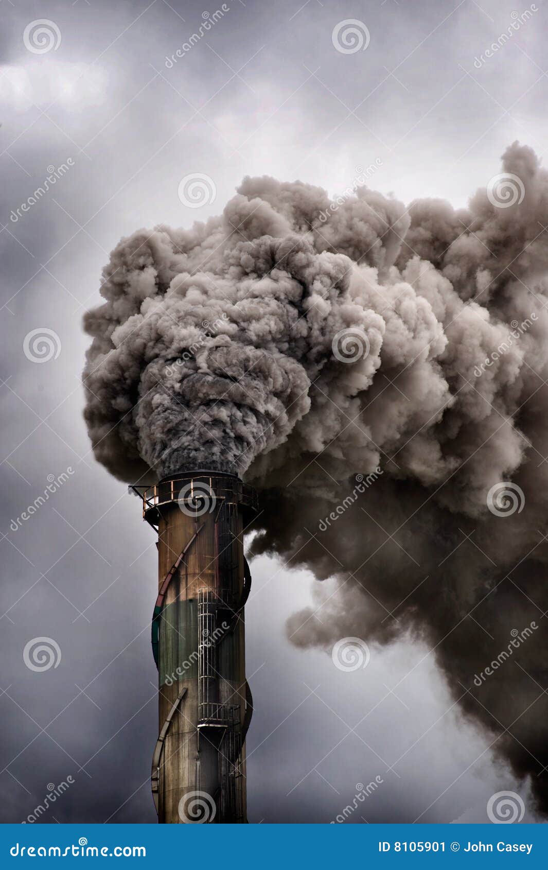 Dark Smoke Pouring into the Atmosphere Stock Image - Image of ozone ...
