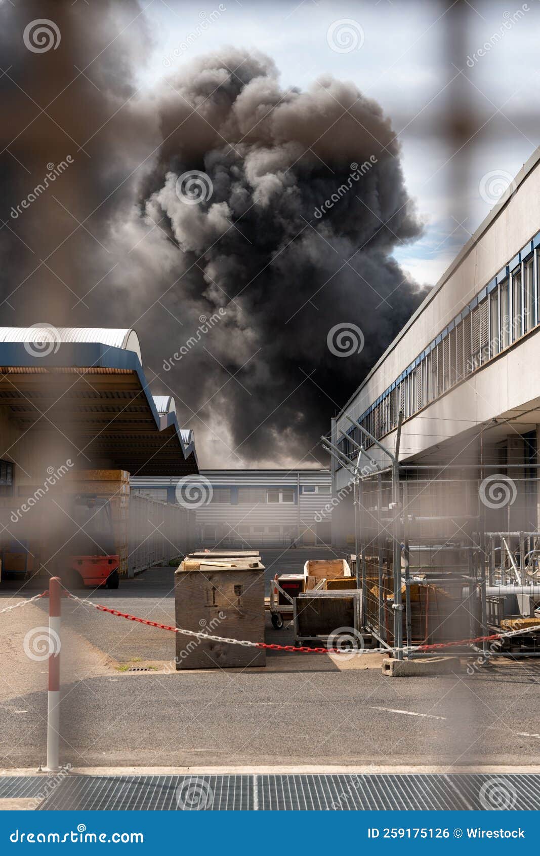 Dark Smoke in the Sky in Daylight from the Factory Fire Stock Photo ...