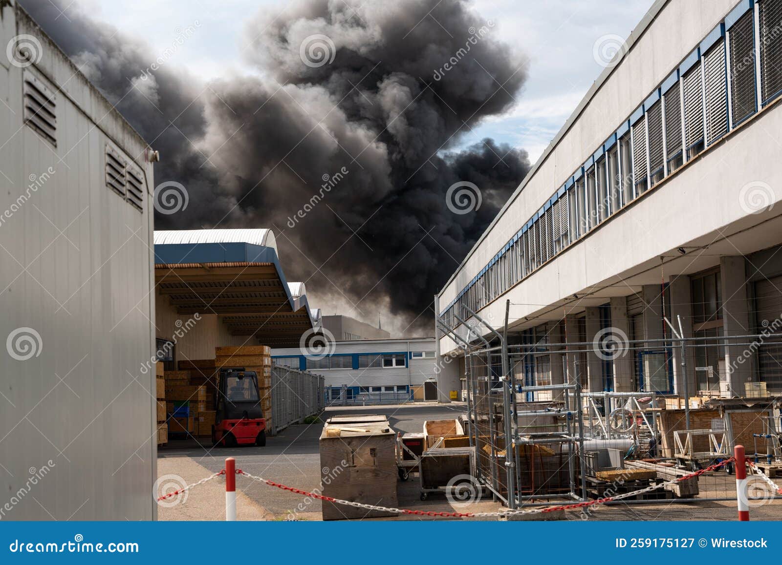 Dark Smoke in the Sky in Daylight from the Factory Fire Stock Image ...