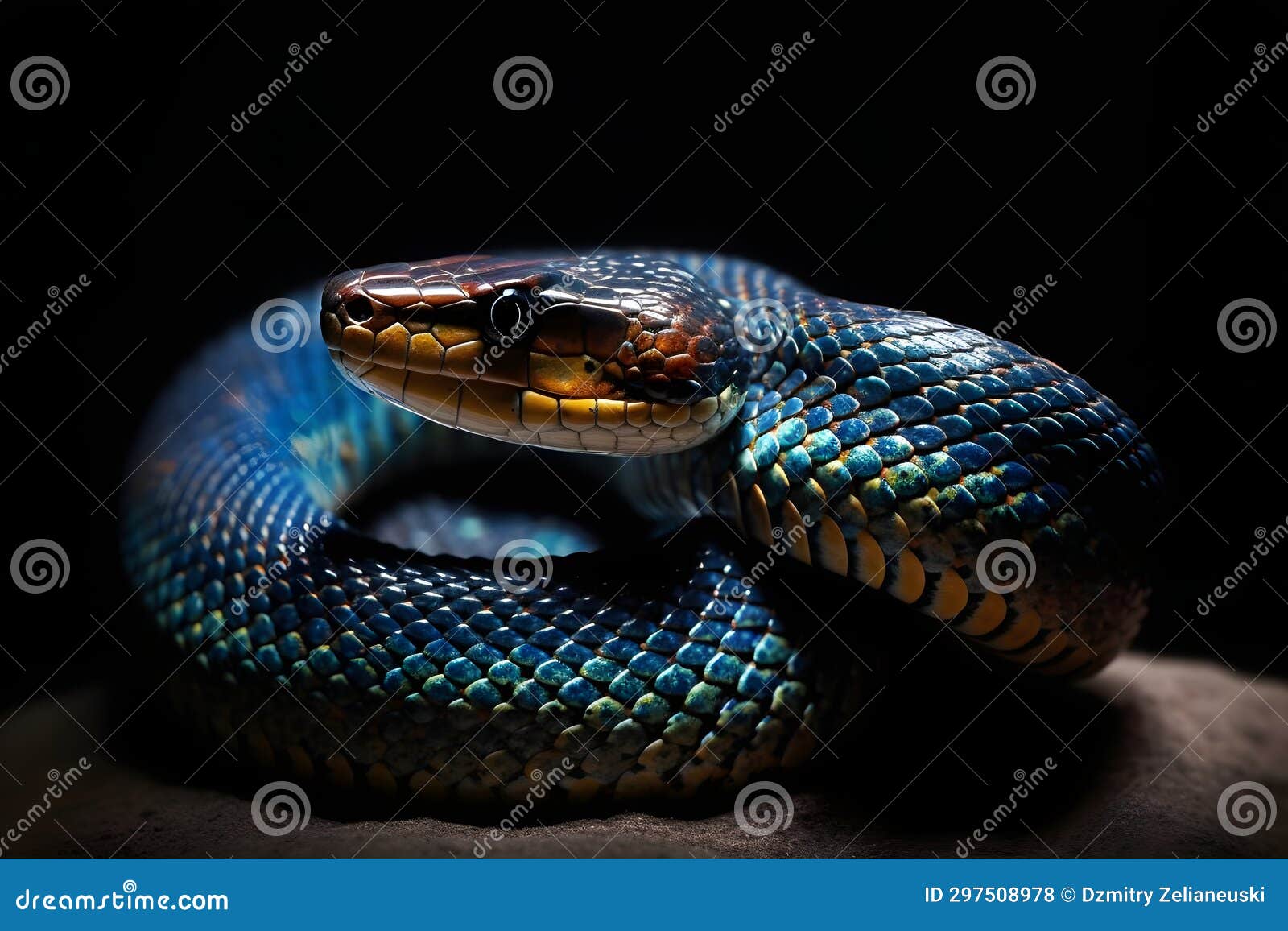Dark Snake in the Wild. Generative AI Stock Illustration - Illustration ...