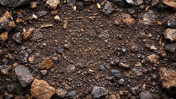 Dark Soil Texture with Embedded Rocks and Pebbles Stock Illustration - Illustration of rocks ...