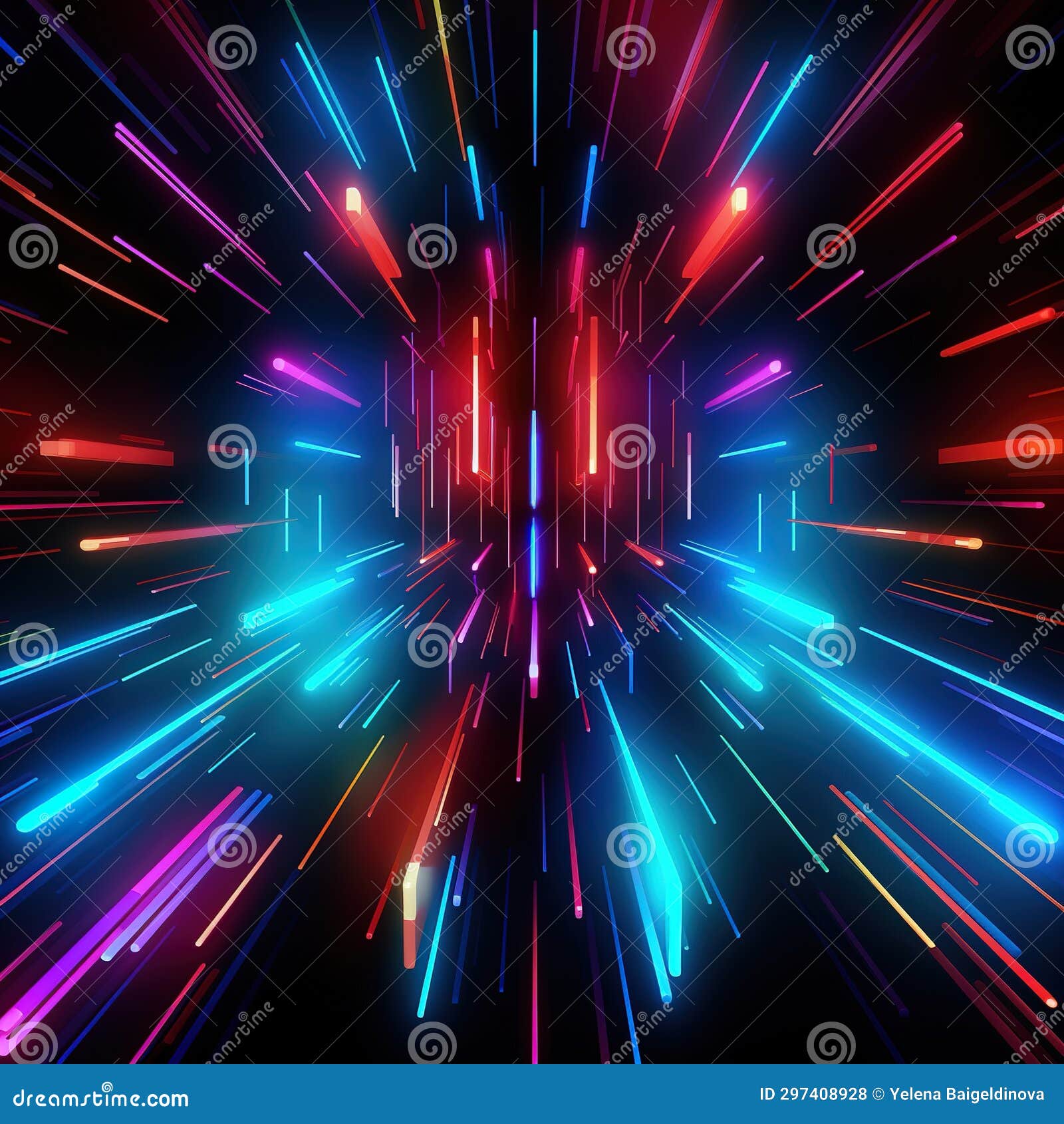 Dark Space Background with Multi-colored Neon Glowing, Moving Lines ...