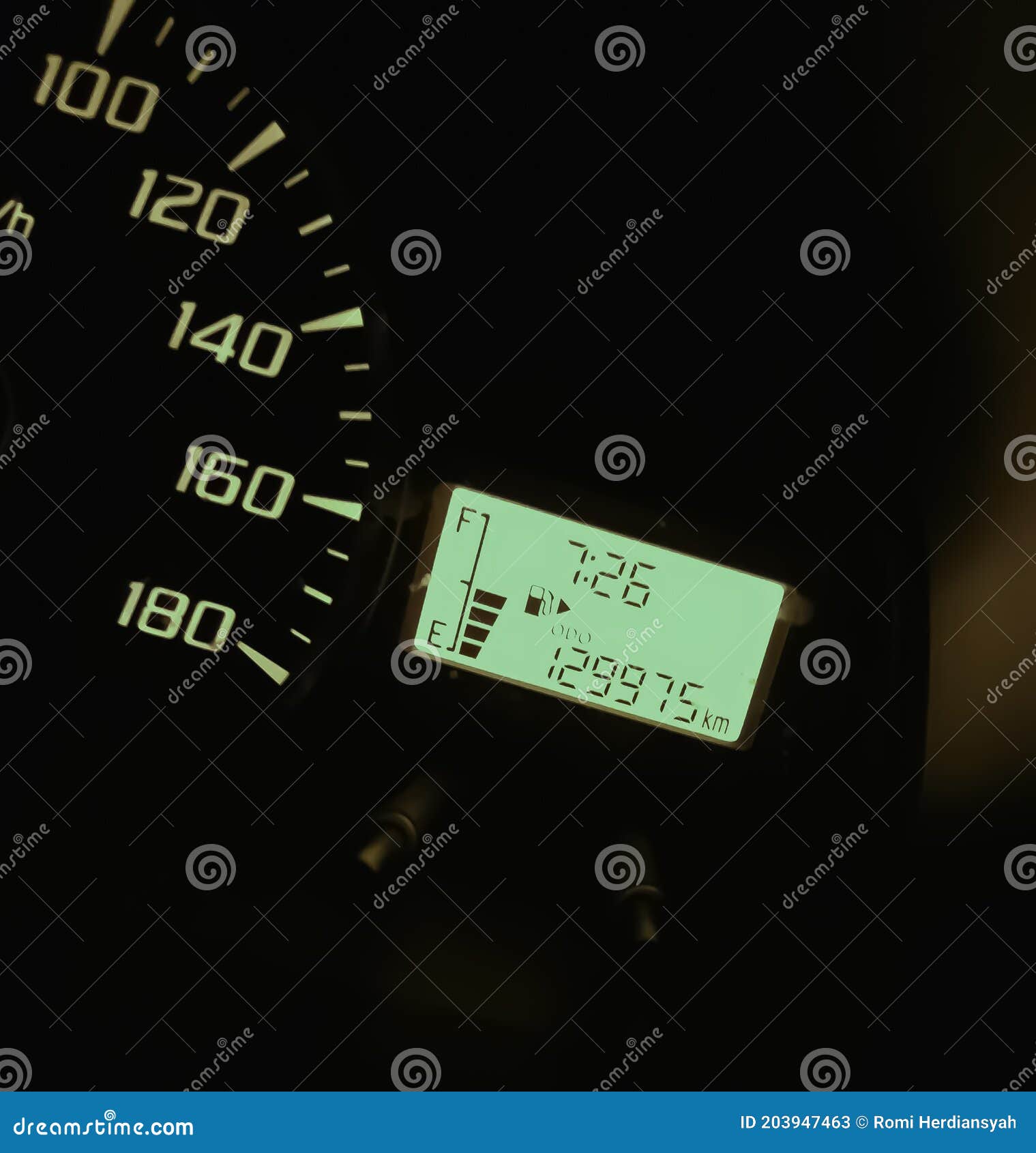 Dark Speedometer with Time and Numbers Stock Image - Image of number ...