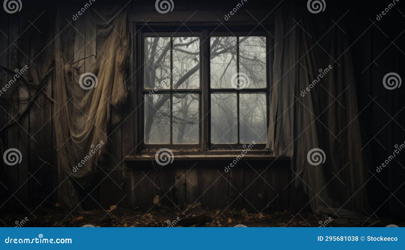Abandoned House Window: a Haunting Cabincore Scene with Goblincore ...