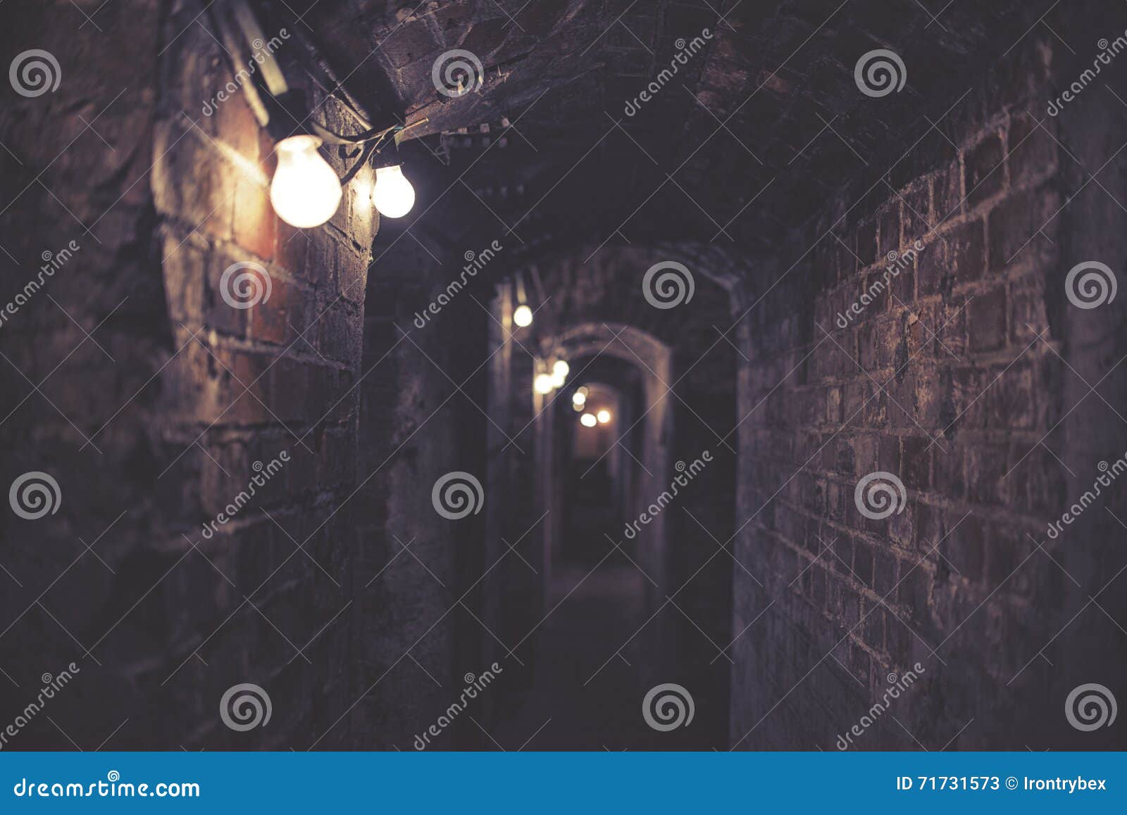 Dark Spooky Tunnel with Power Lines, Stock Image - Image of agony ...
