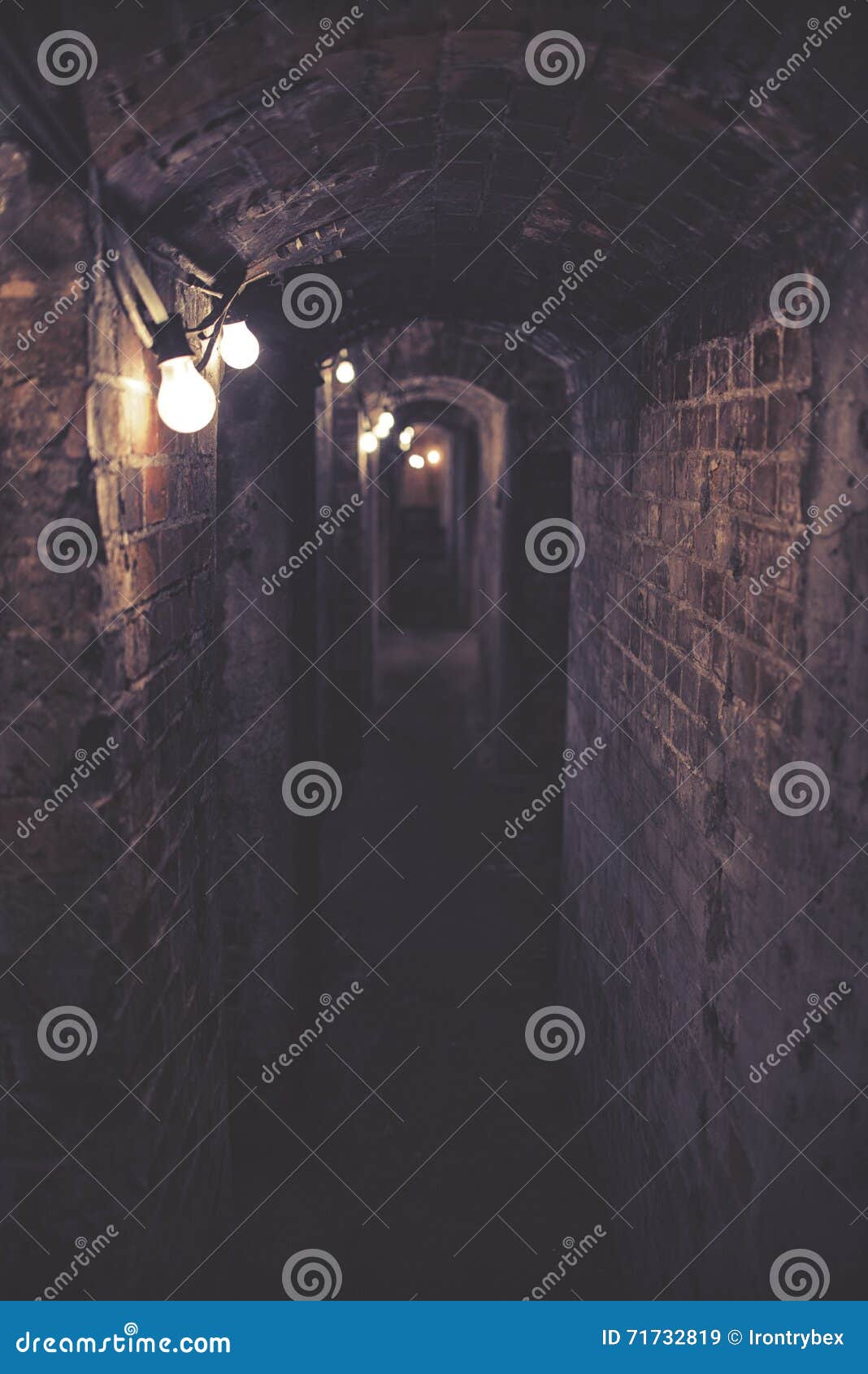 Dark Spooky Tunnel with Power Lines, Noise Stock Image - Image of life ...