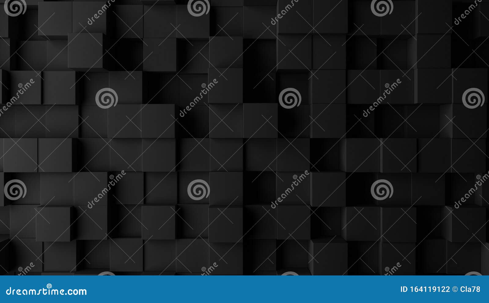 Dark Squares Abstract Background. Realistic Wall of Cubes Stock ...