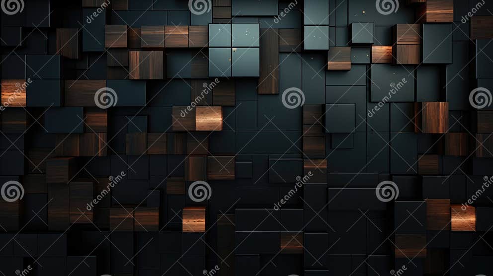 Dark Squares Full Screen, Abstract Illustration Stock Illustration ...