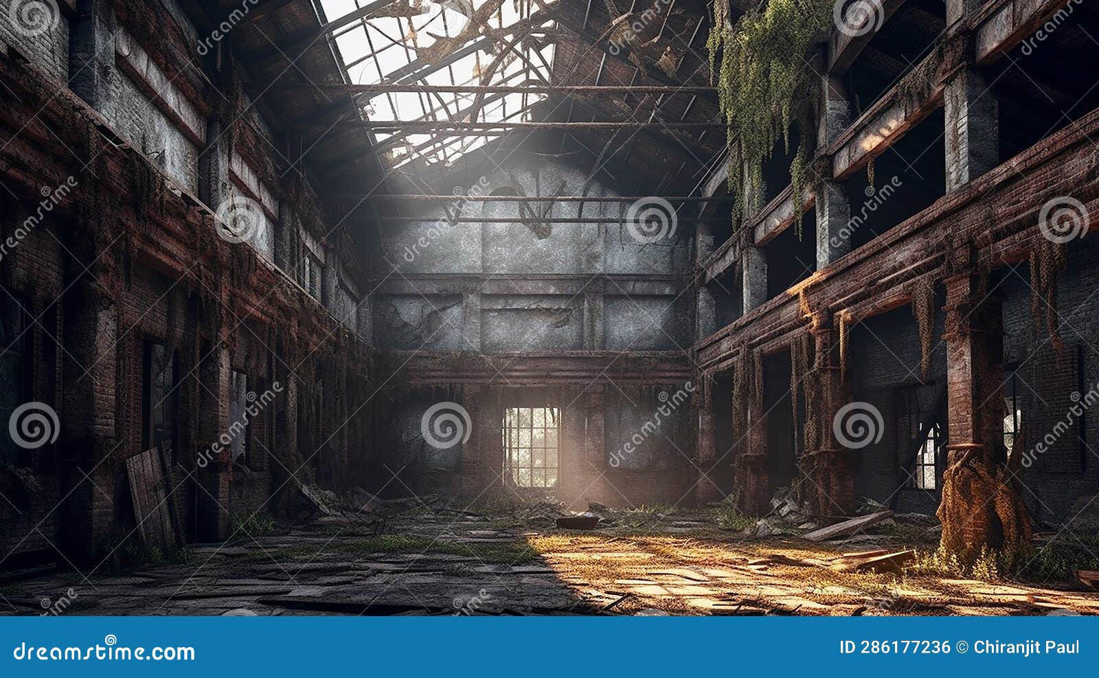 Dark Stained Rusty Grunge Building Spooky Abandoned Ruined Stock ...