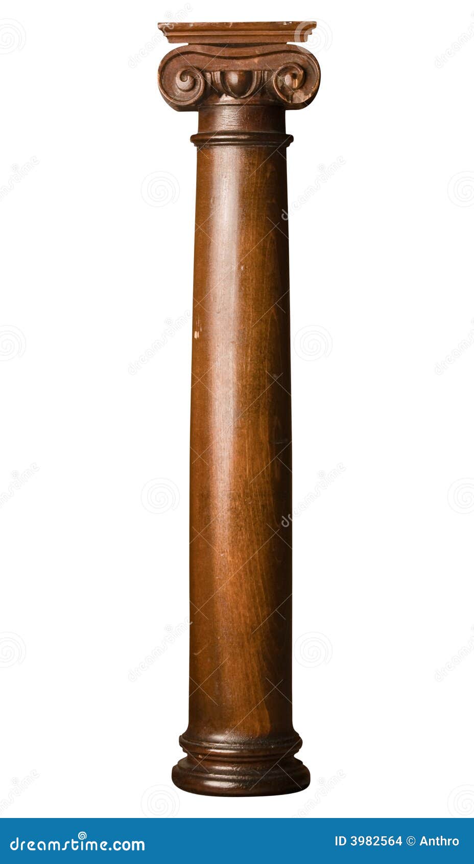 Dark Stained Wood Greek Column - Isolated Stock Photo - Image of ...