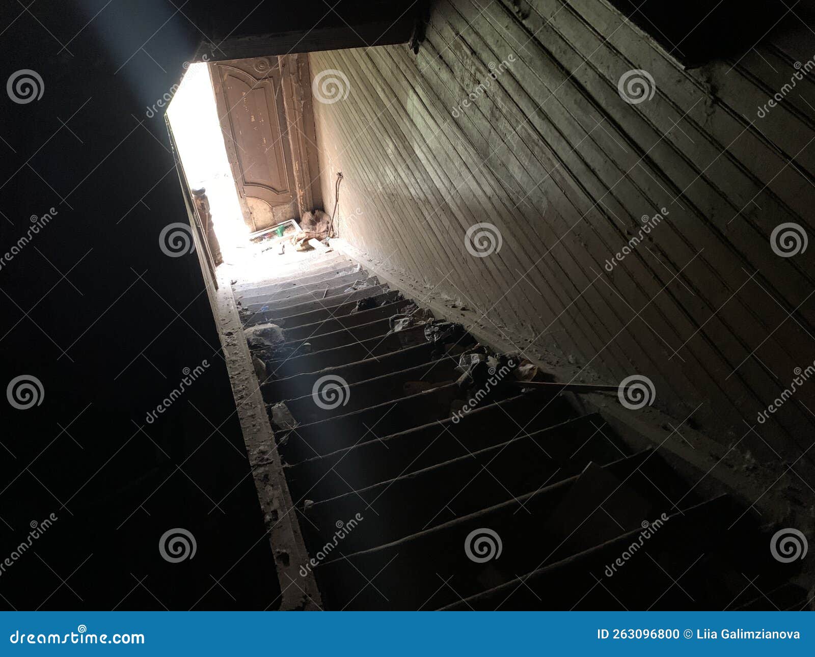 Dark Stairs in an Old House Stock Photo - Image of house, abandoned ...