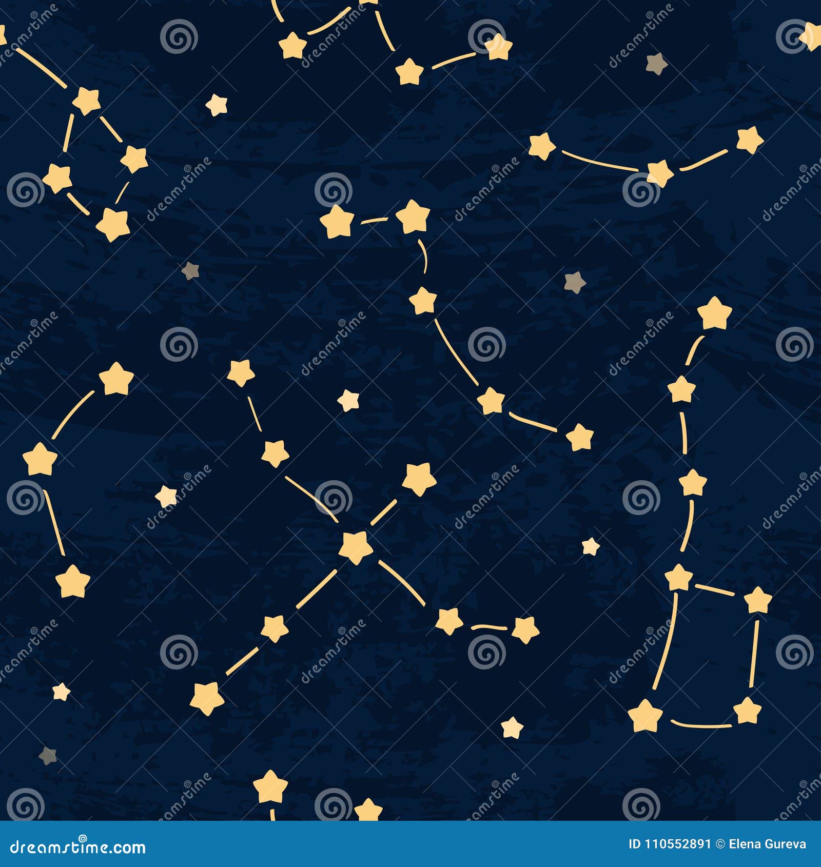 Dark Starry Night Sky Seamless Pattern. Stock Vector - Illustration of ...