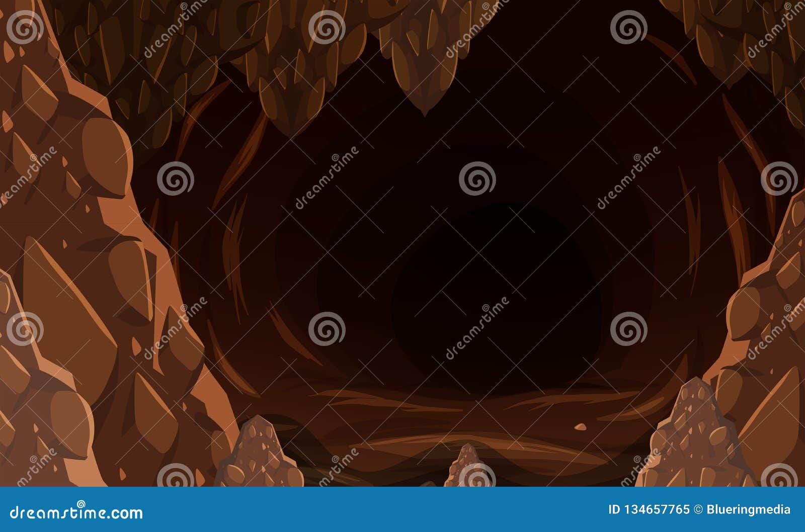 A dark stone cave stock vector. Illustration of cave - 134657765