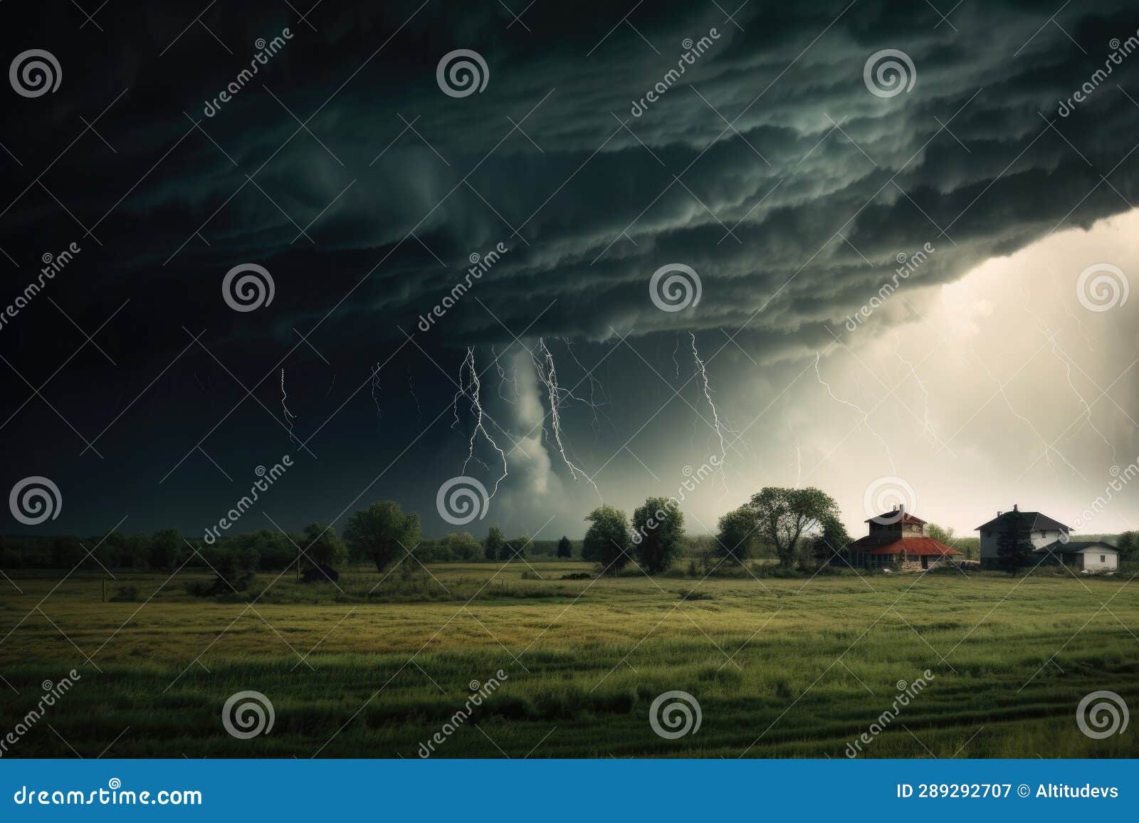 Dark Storm Clouds Forming the Base of a Tornado Stock Image - Image of ...