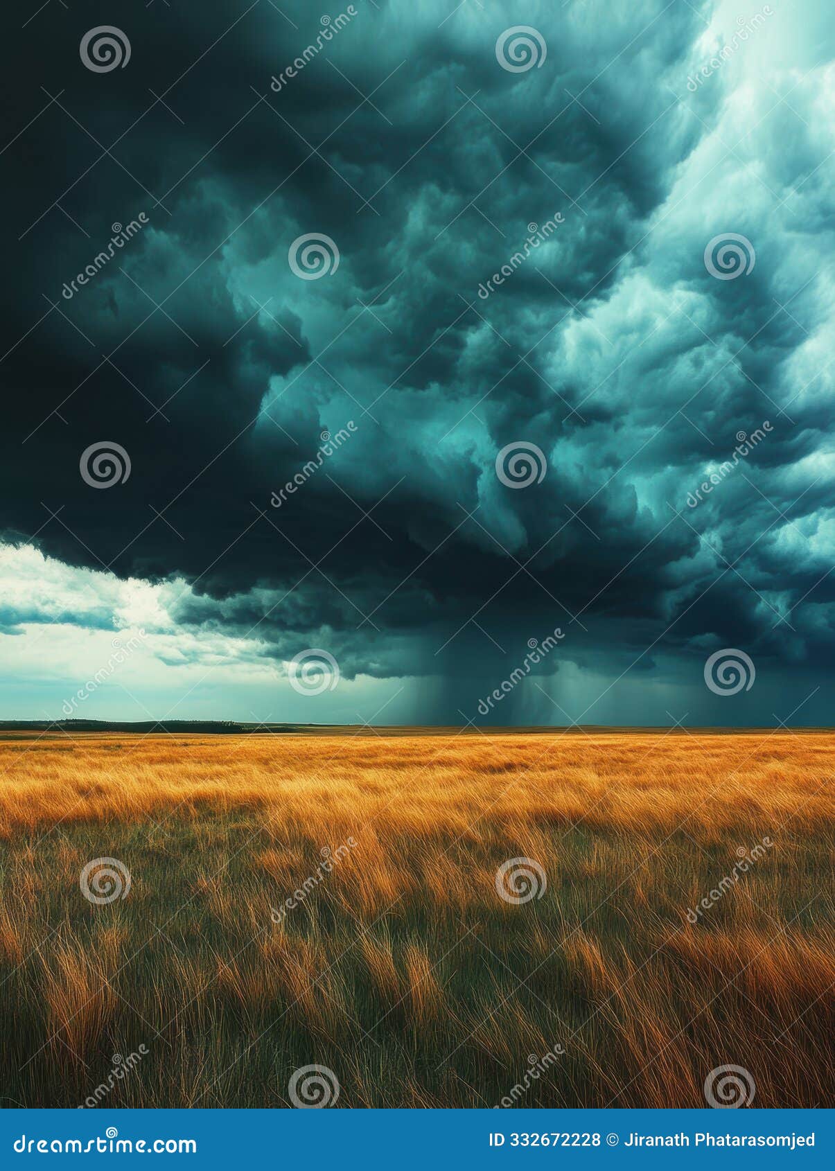 Dark Storm Clouds Over Field Stock Illustration - Illustration of ...