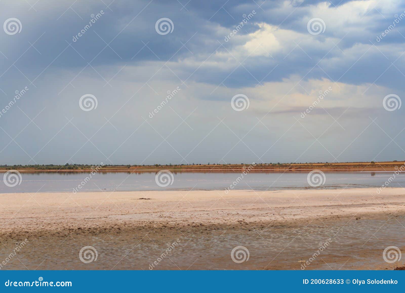 Dark Storm Clouds Over Salt Lake before a Rain Stock Image - Image of ...