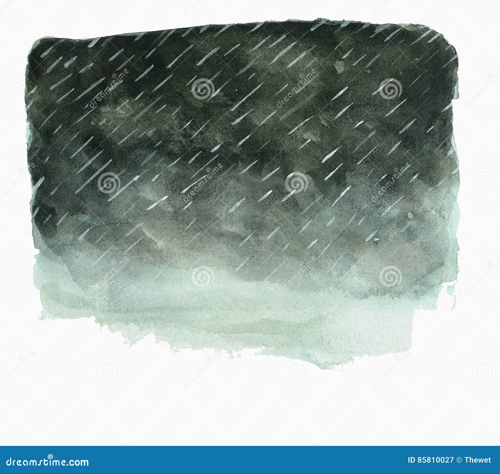 Dark Storm Clouds with Rain Stock Illustration - Illustration of gray ...