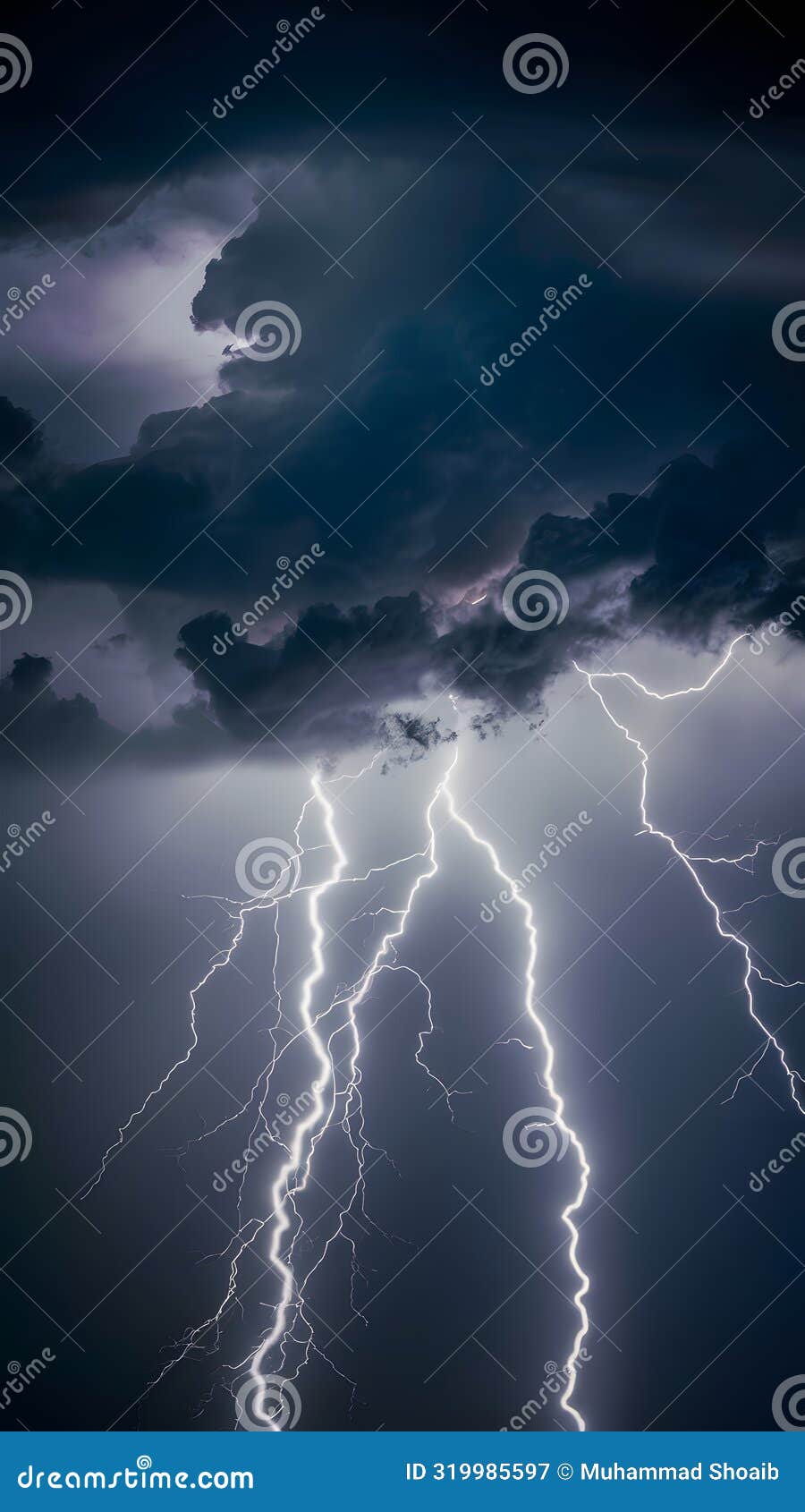 Dark Storm with Lightning Strikes and Ominous Clouds Intense ...