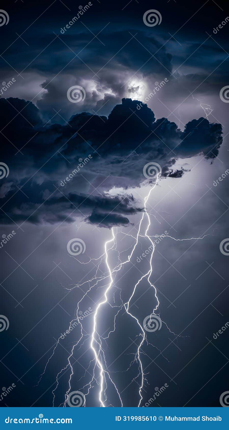 Dark Storm with Lightning Strikes and Ominous Clouds Intense ...