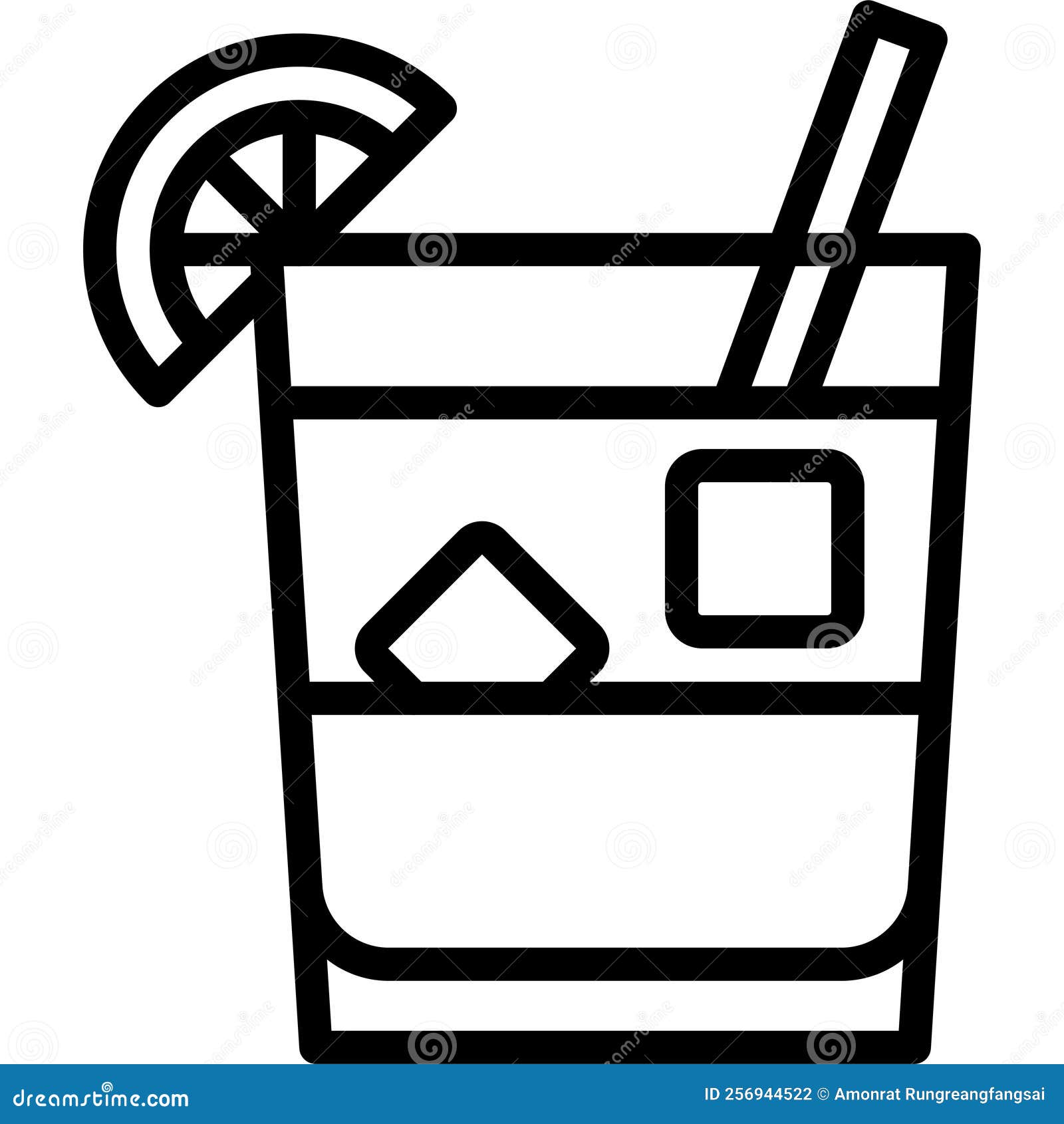 Dark and Stormy Cocktail Icon, Alcoholic Mixed Drink Vector Stock ...