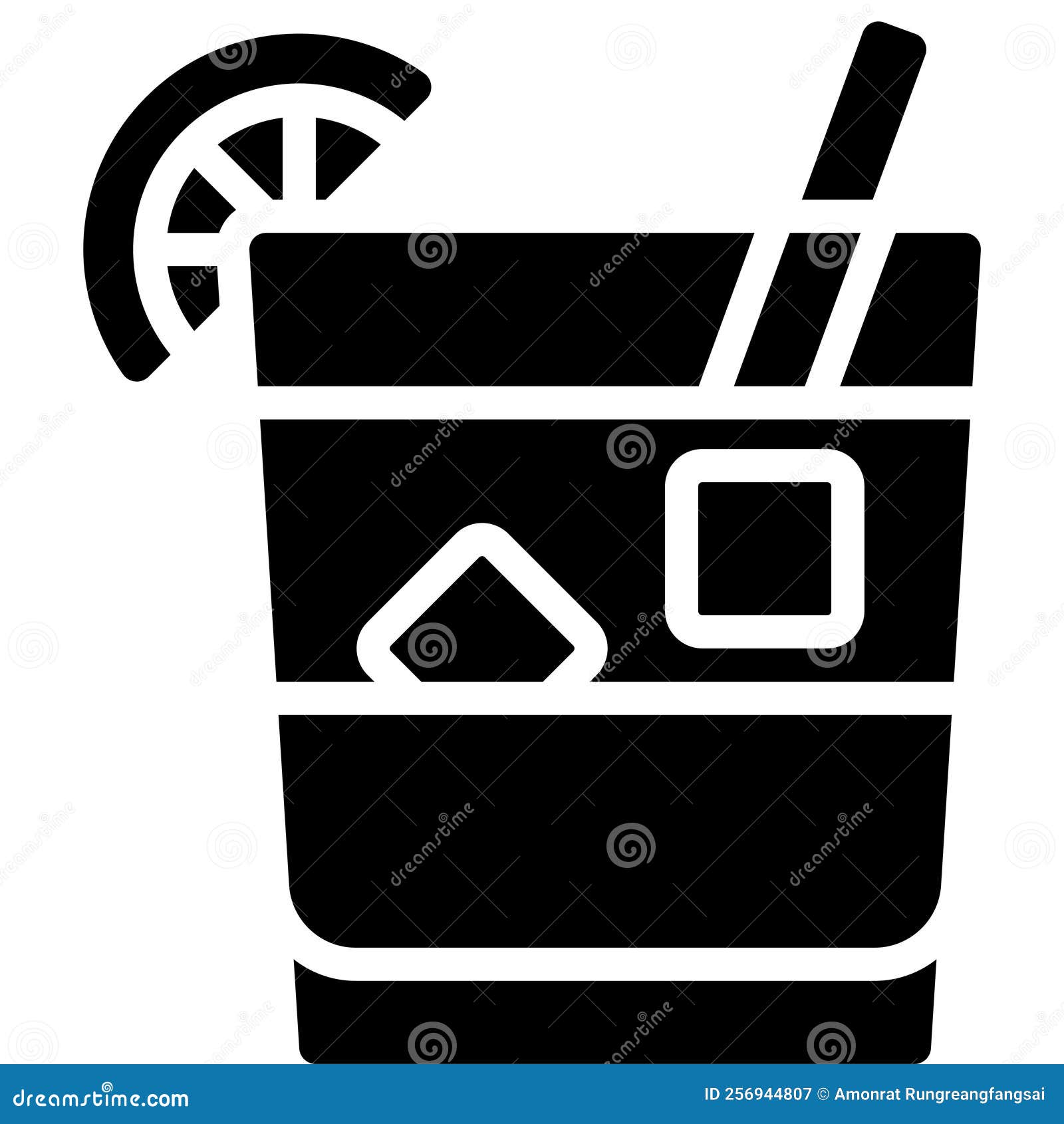 Dark and Stormy Cocktail Icon, Alcoholic Mixed Drink Vector Stock ...