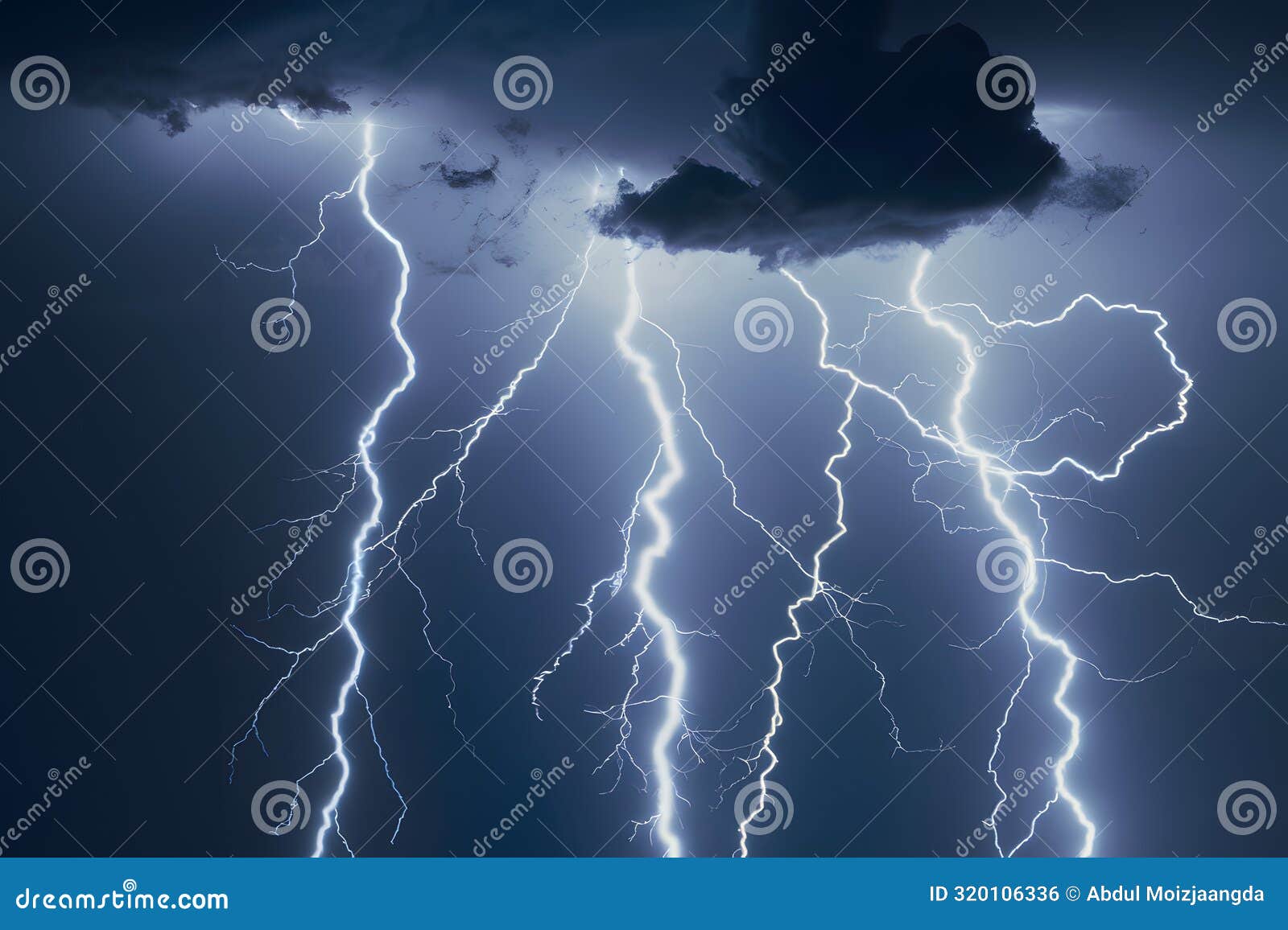 Dark Stormy Sky with Multiple Lightning Bolts Captures Raw Power of ...