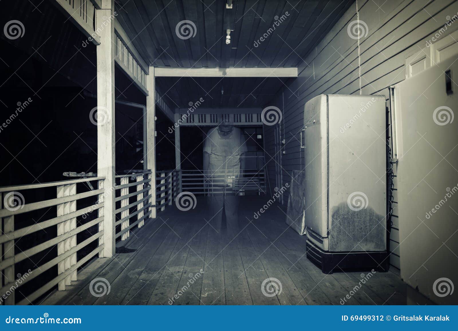 Dark Street with Old Man Ghost Stock Photo - Image of hair, mystery ...