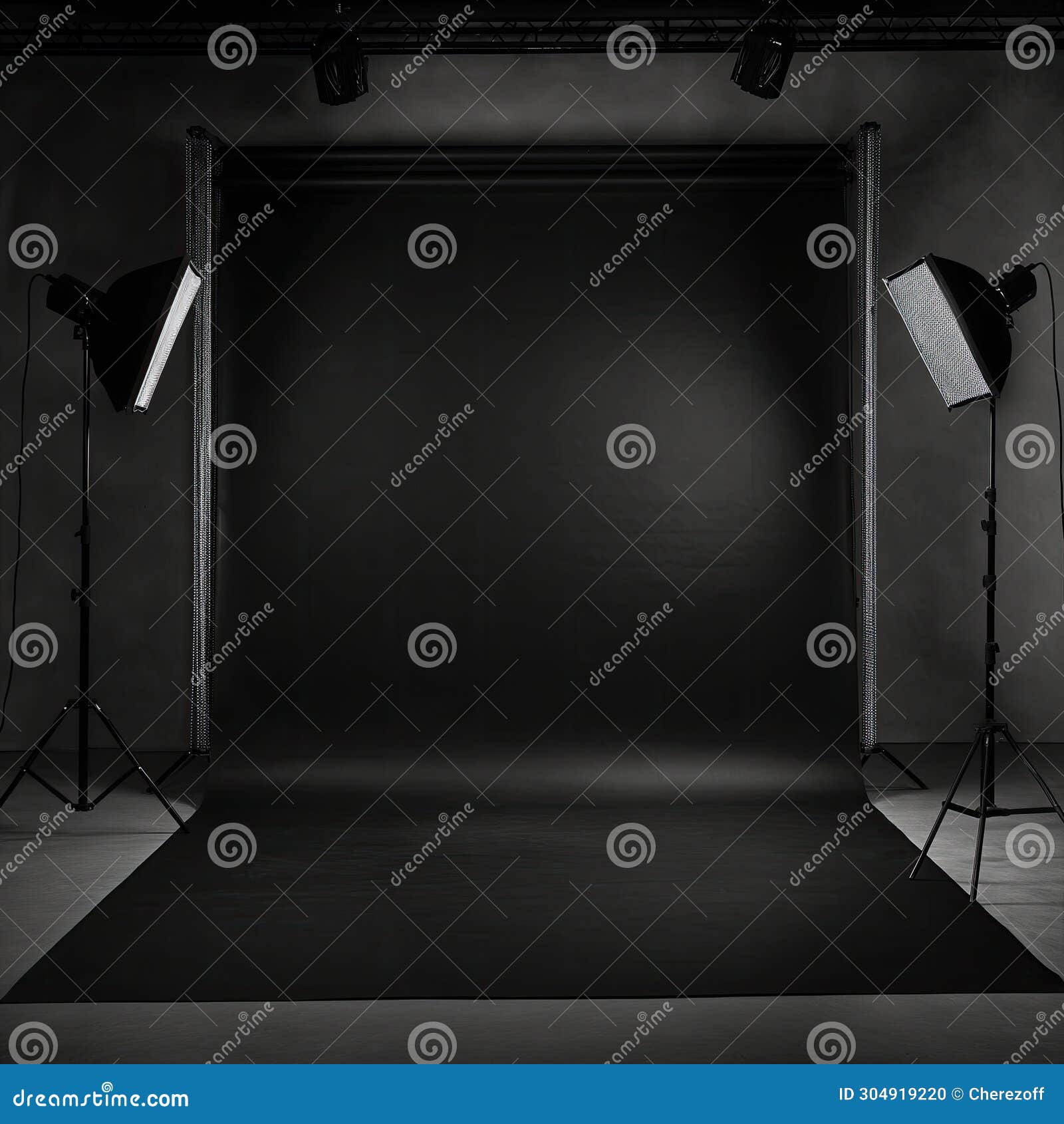 Dark Studio with Lighting stock photo. Image of hall - 304919220