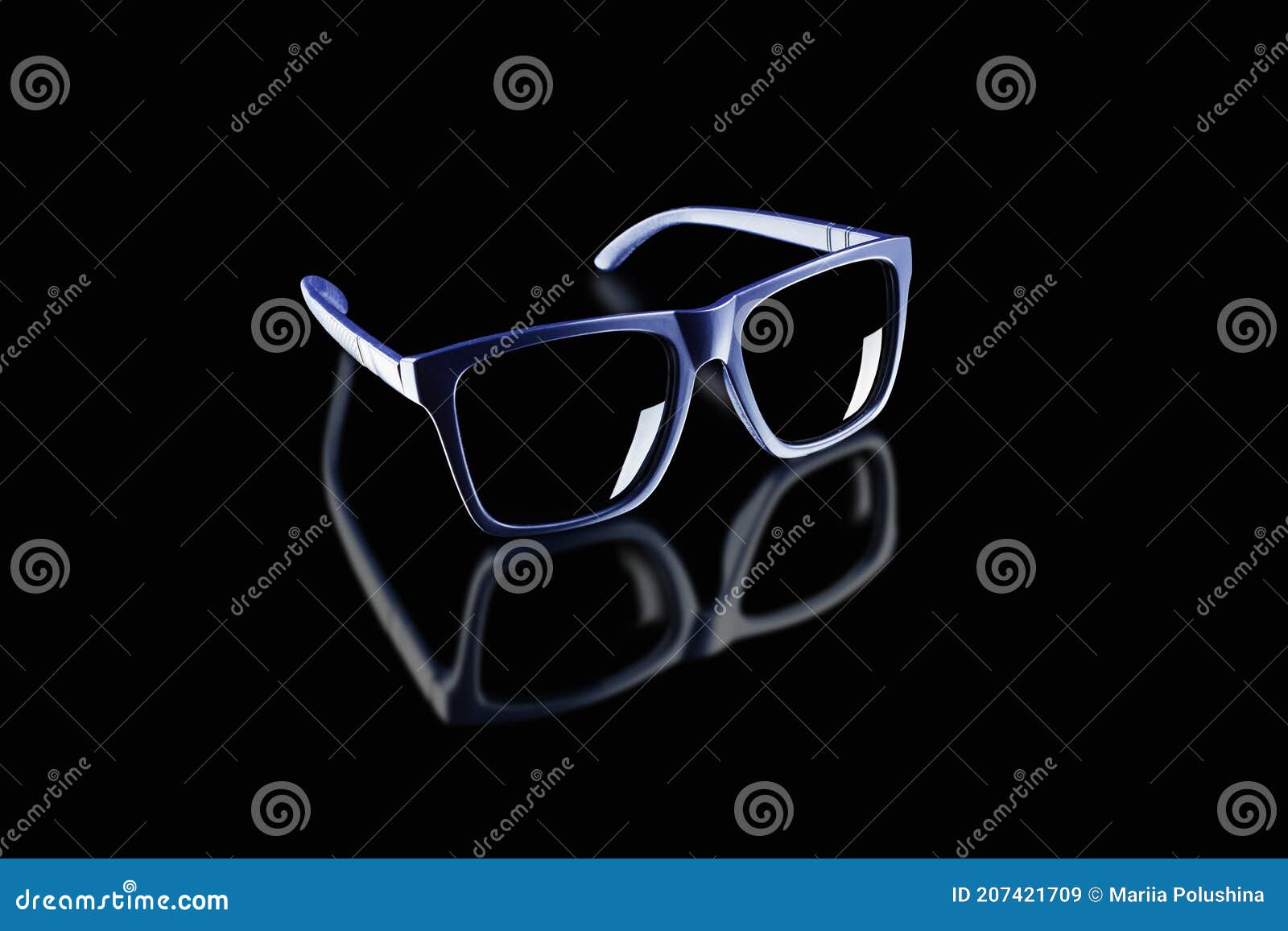 Dark Sunglasses on a Black Reflective Surface Stock Image - Image of ...