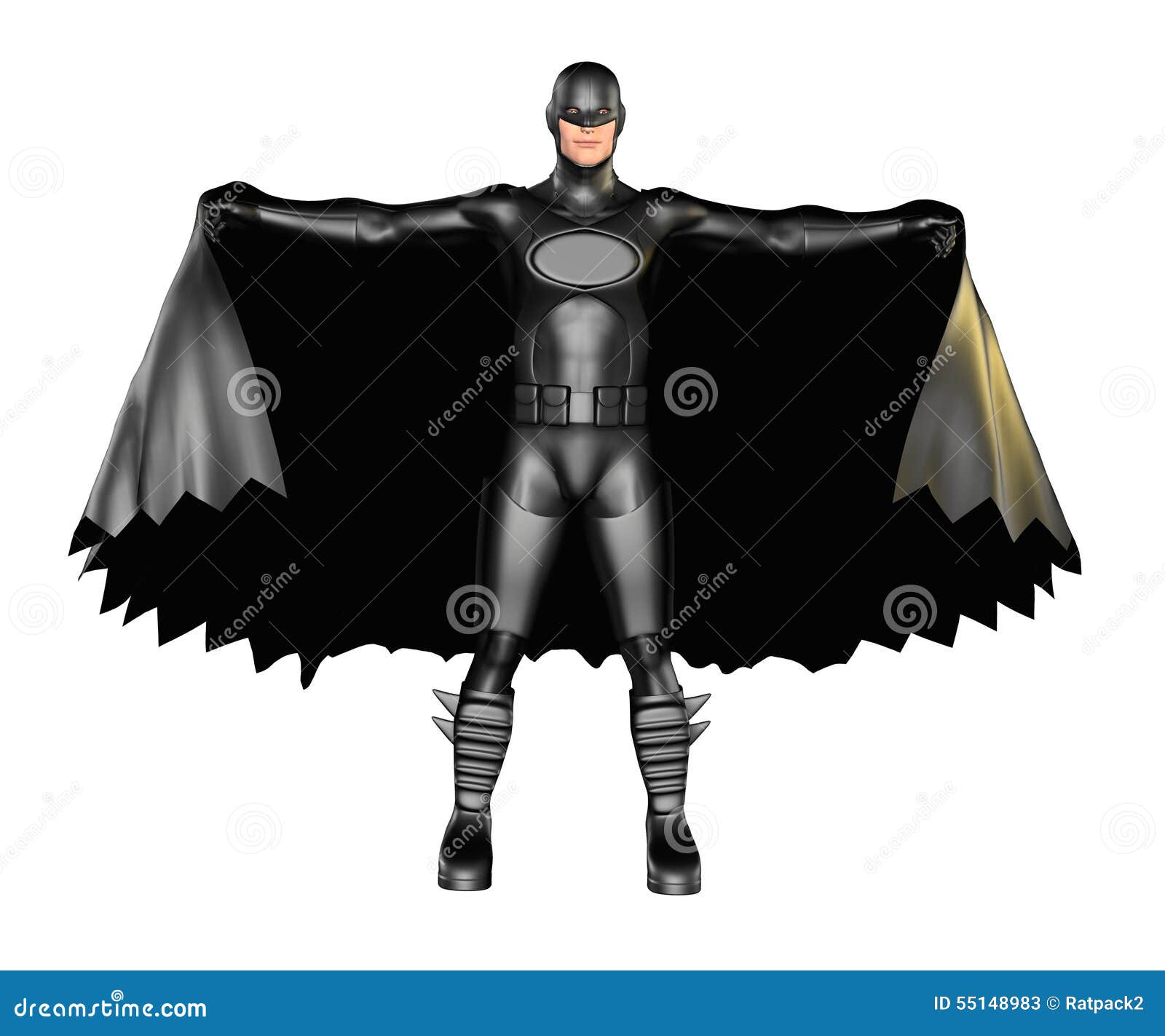 Dark Superhero With Chains And Red Glowing Eyes. Powerful Comic Villain ...