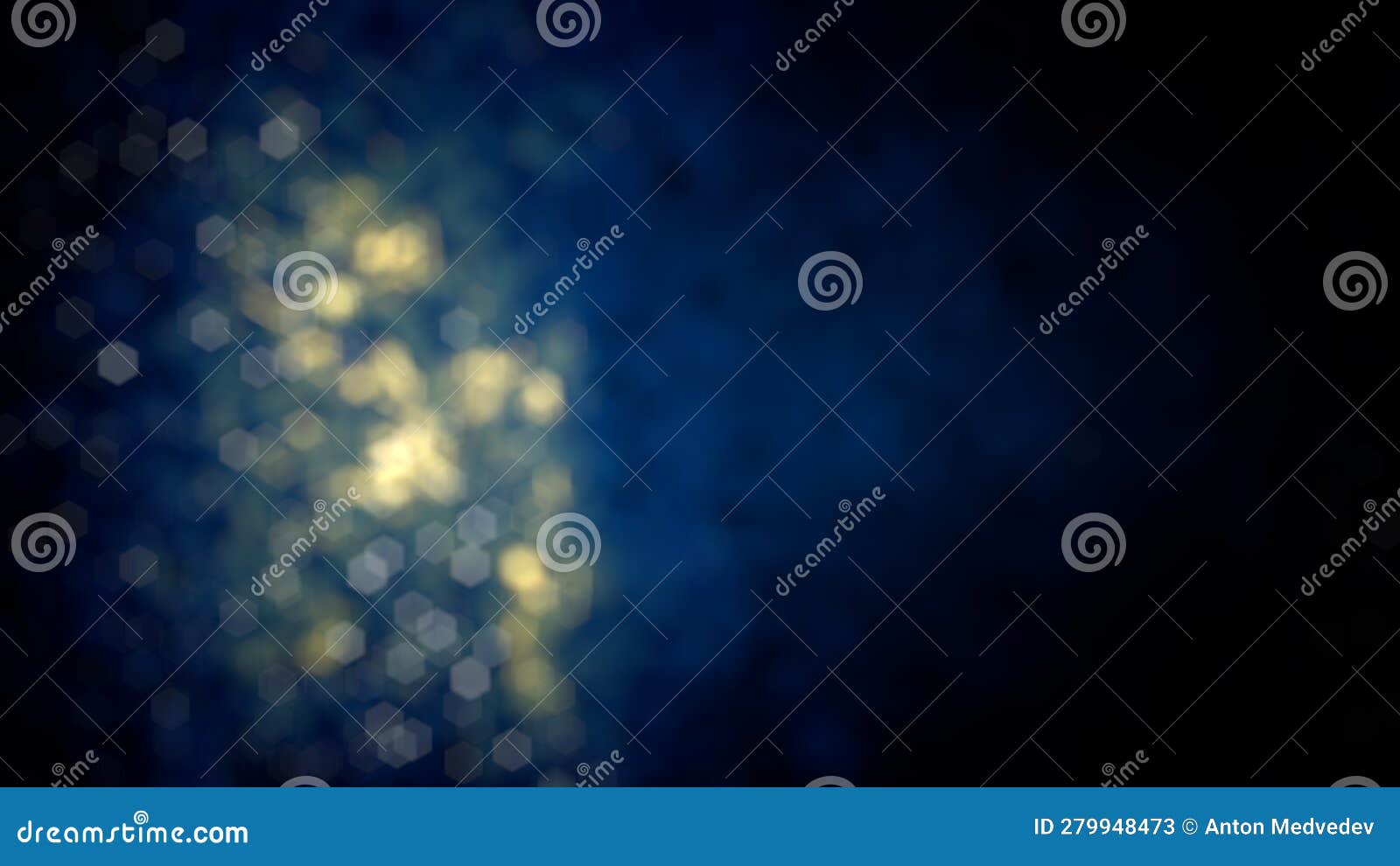 Dark Teal - Yellow Displaced Soft Objects Bokeh Bg - Abstract 3D Rendering Stock Illustration ...