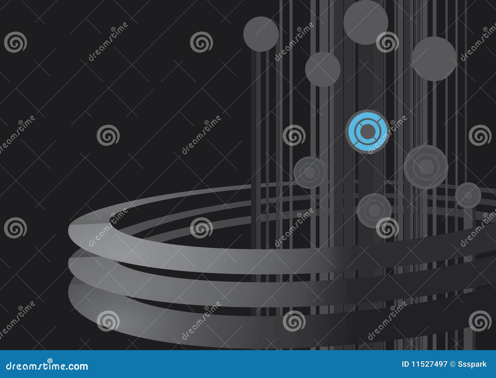 Dark Technical Design Rings Stock Vector - Illustration of pattern ...