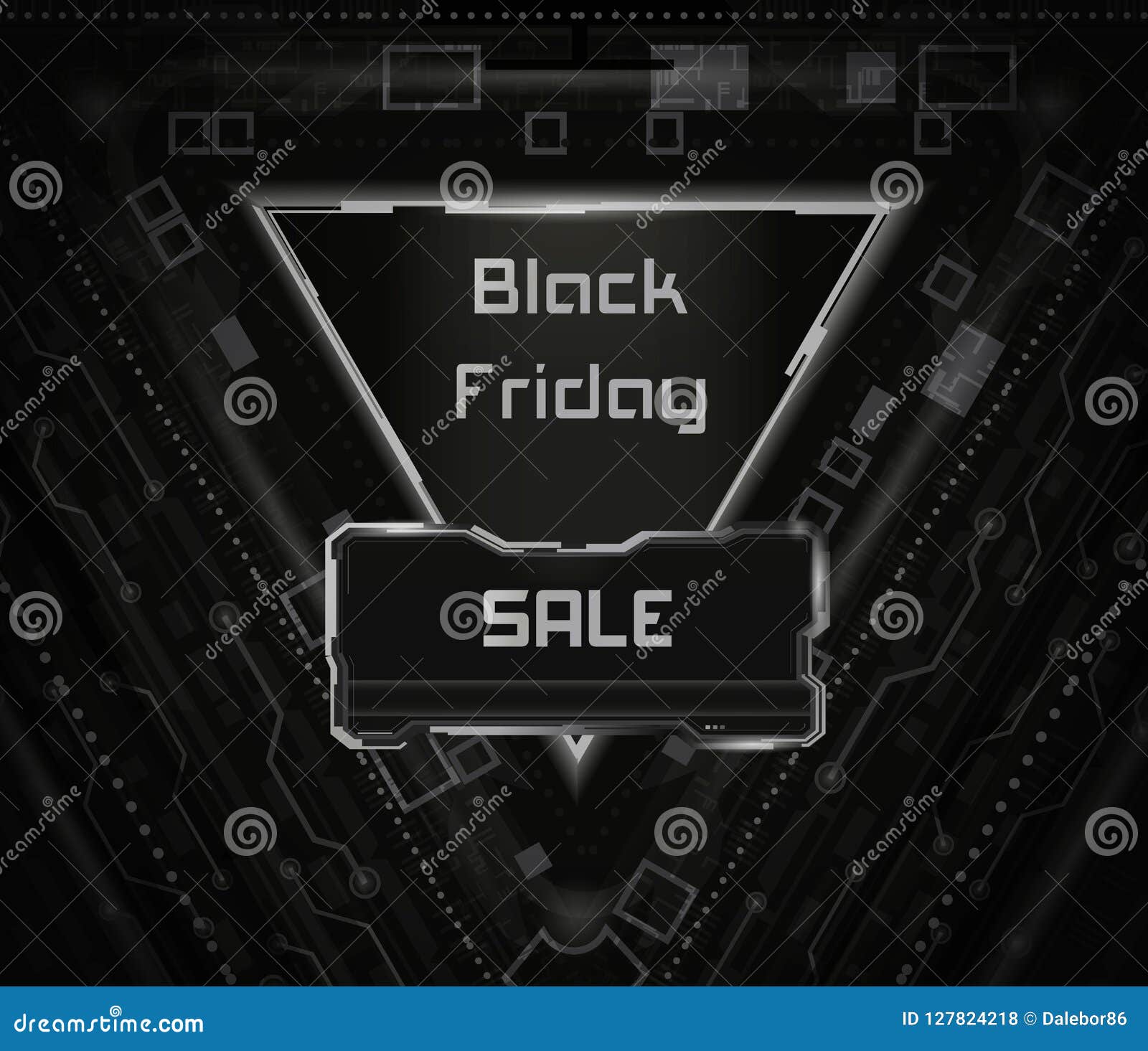 Dark Technological Poster for Black Friday. Stock Vector - Illustration ...