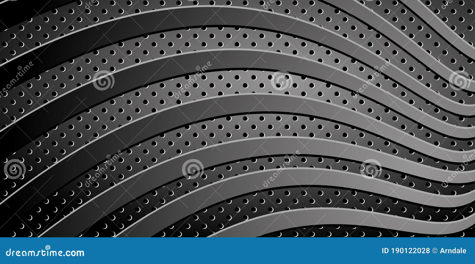 Dark Technology Background. Black Perforated Metal and Waves Texture ...