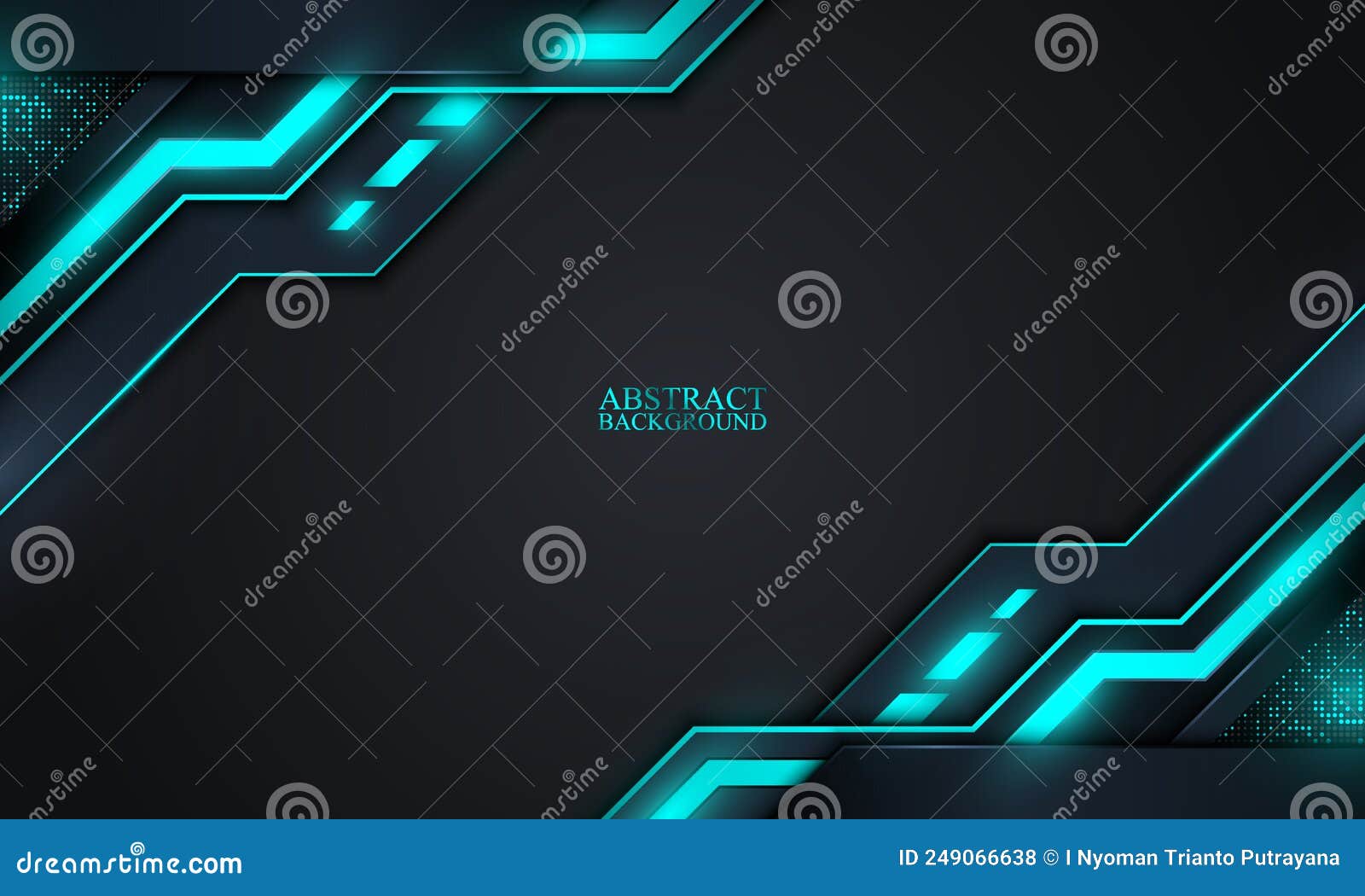 Dark Technology Background with Blue Neon Stripes Stock Vector ...