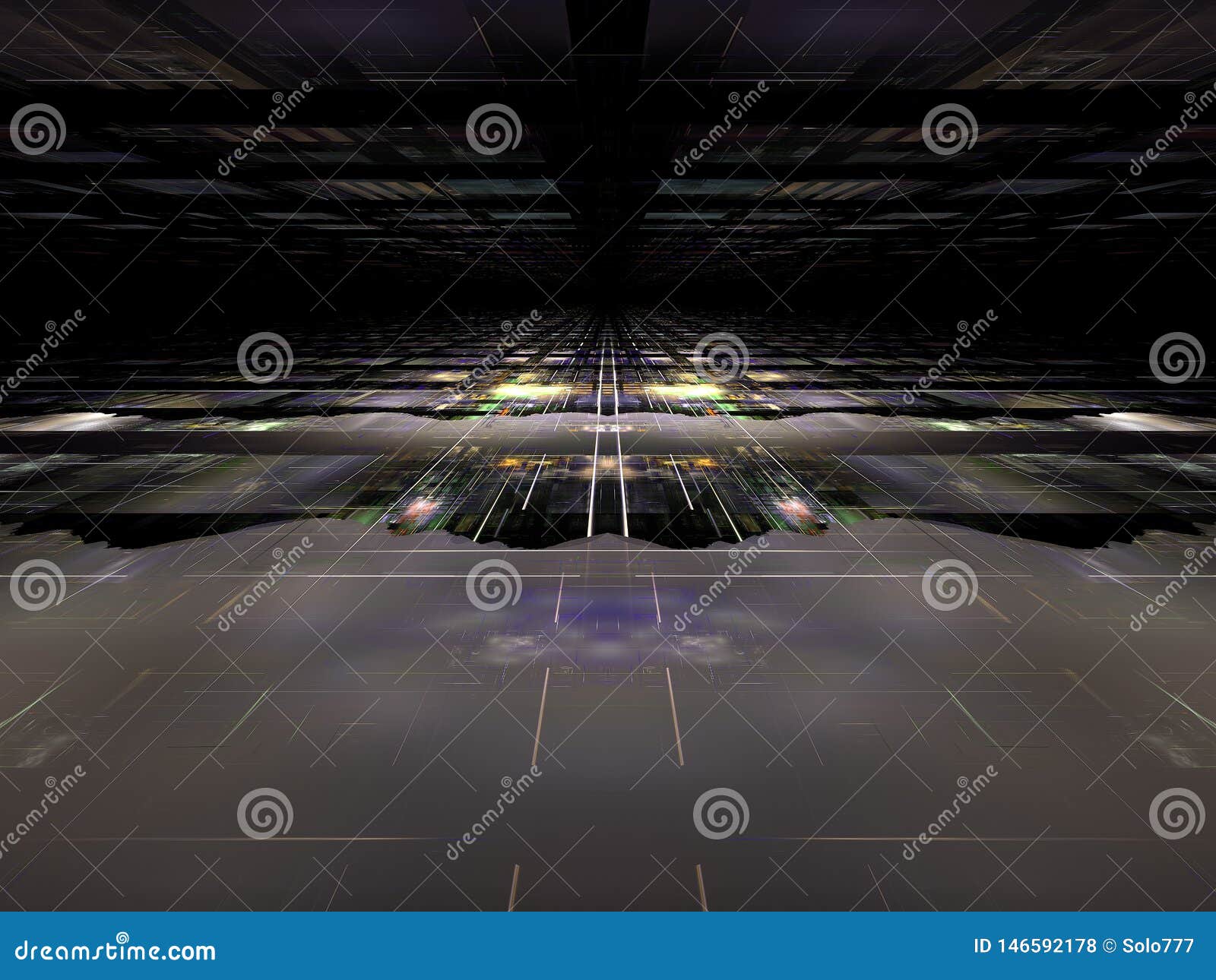 Dark Technology Background with Perspective Effect - Abstract Digitally ...