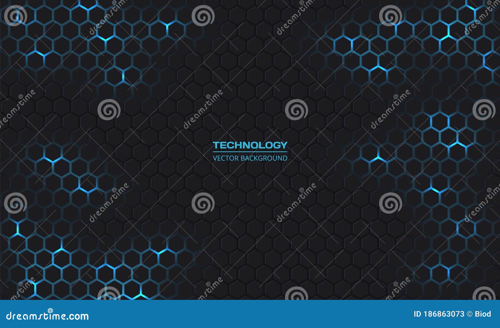 Dark Technology Hexagonal Vector Background. Stock Vector ...