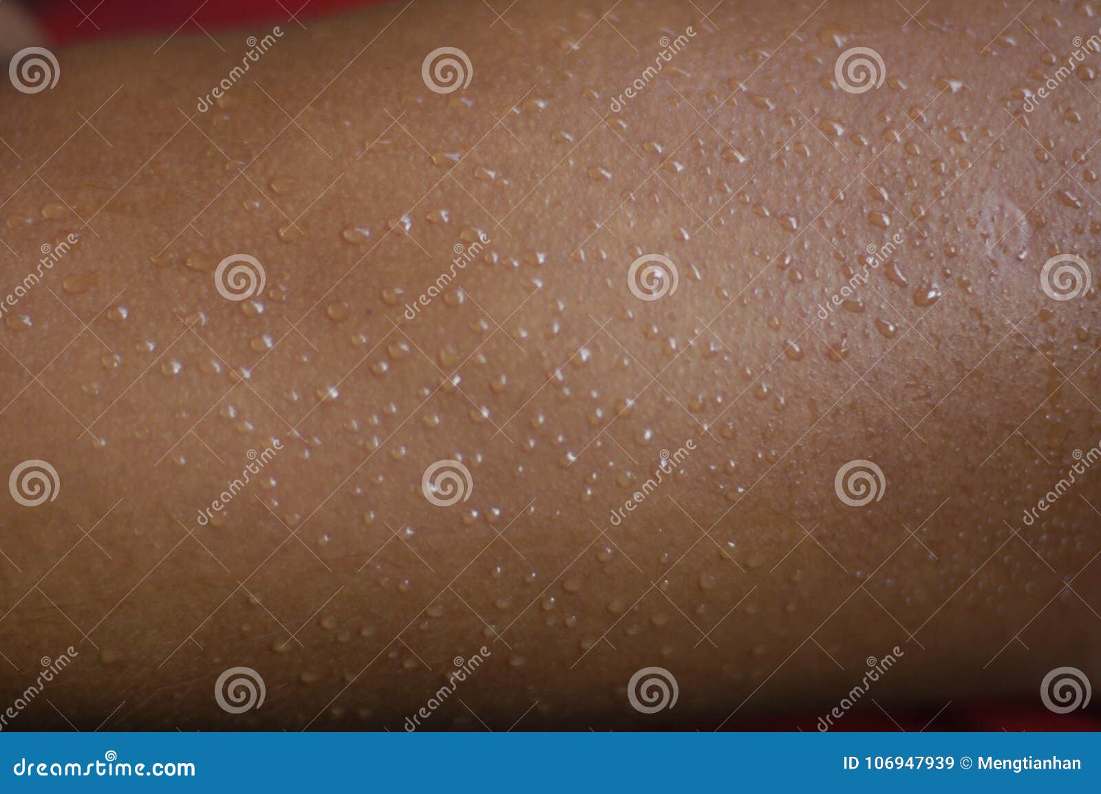 Sweat on the skin stock image. Image of tense, covered - 106947939