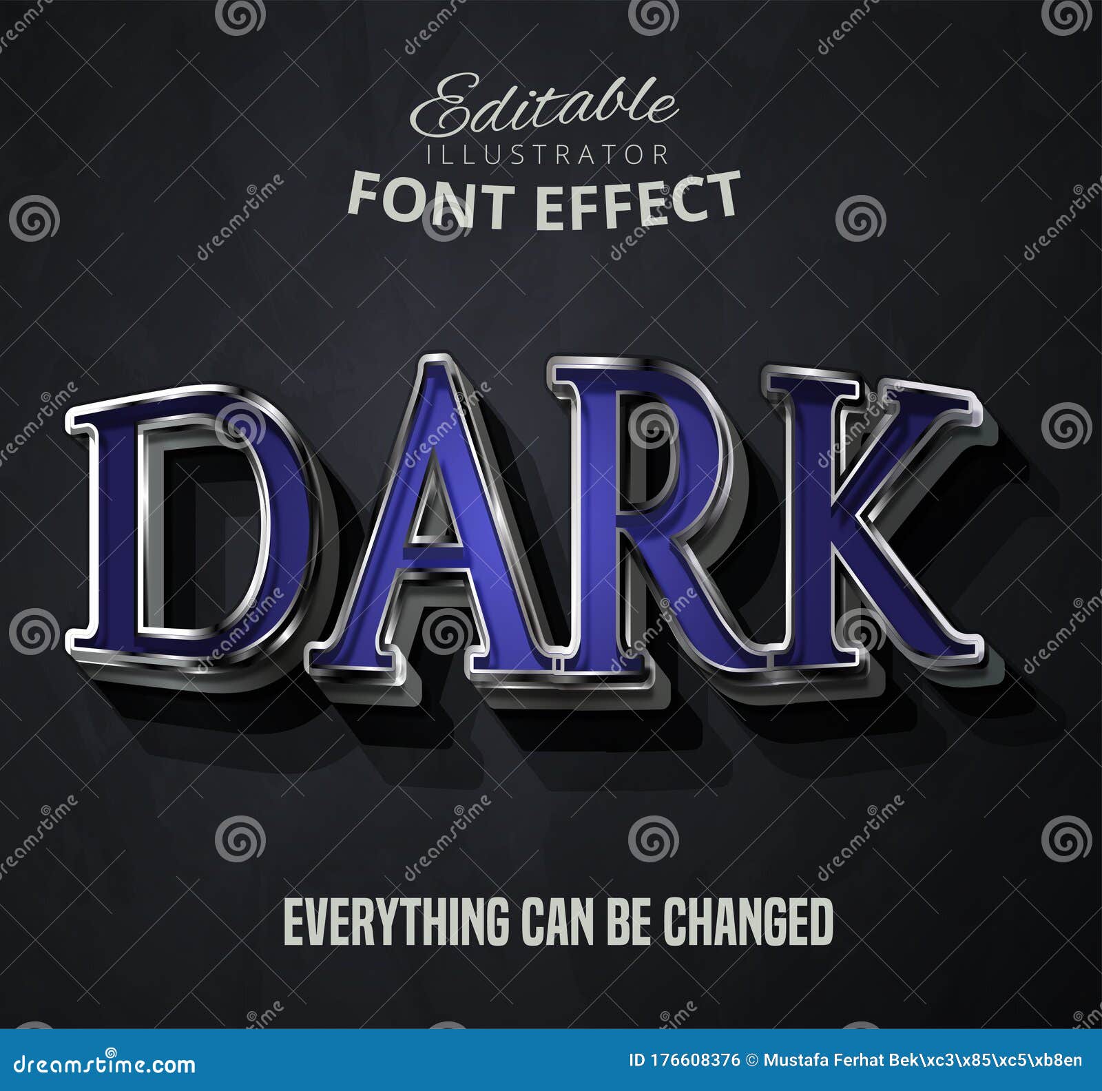 Dark Text, Editable Font Effect Stock Photo - Image of template, sign ...